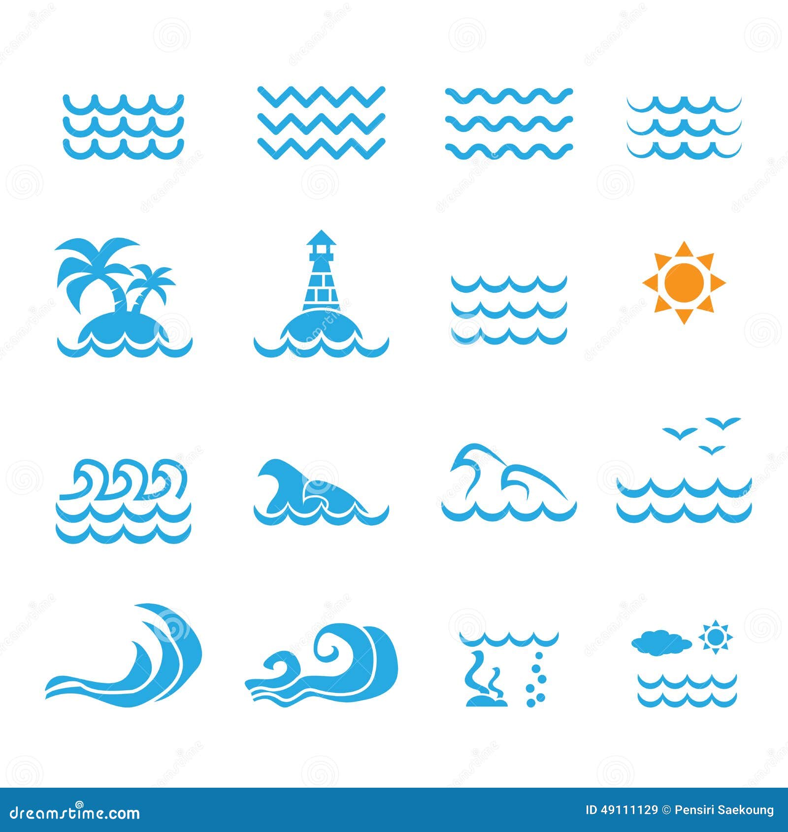 Sea icon stock vector. Illustration of river, blue, fresh - 49111129