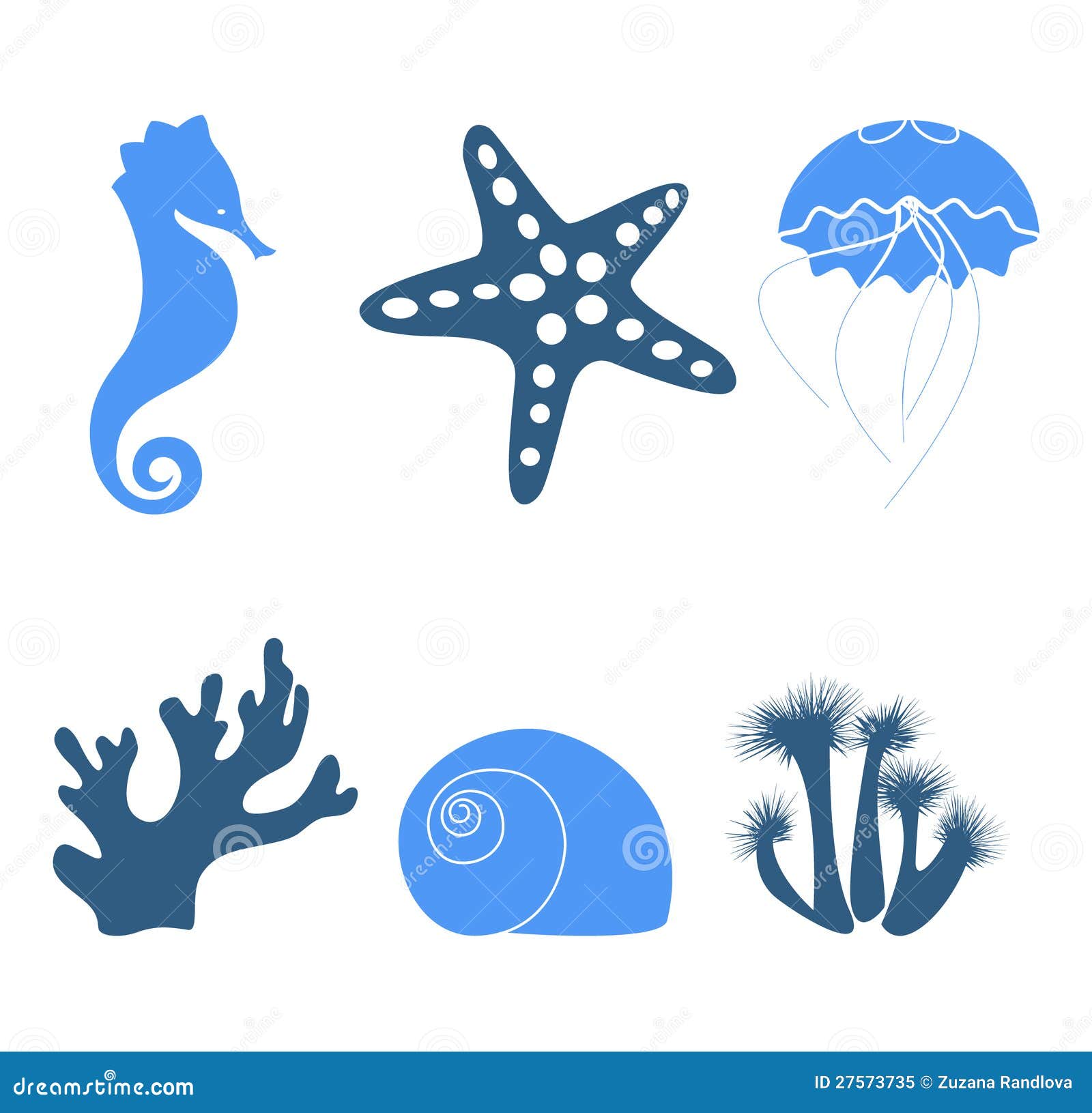 Sea icons stock vector. Illustration of beauty, anemone - 27573735