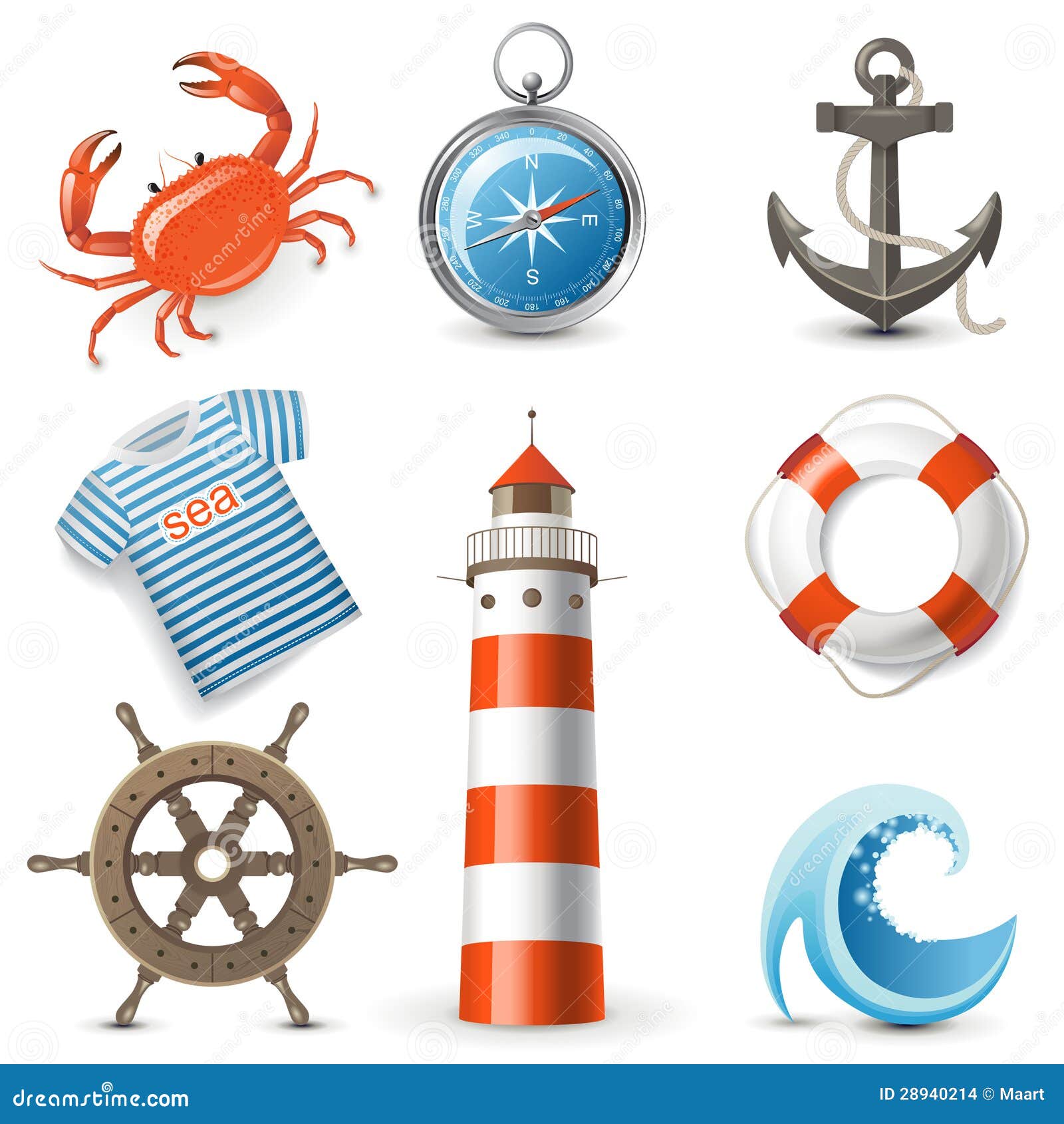 Sea icons stock vector. Illustration of illustrations - 28940214