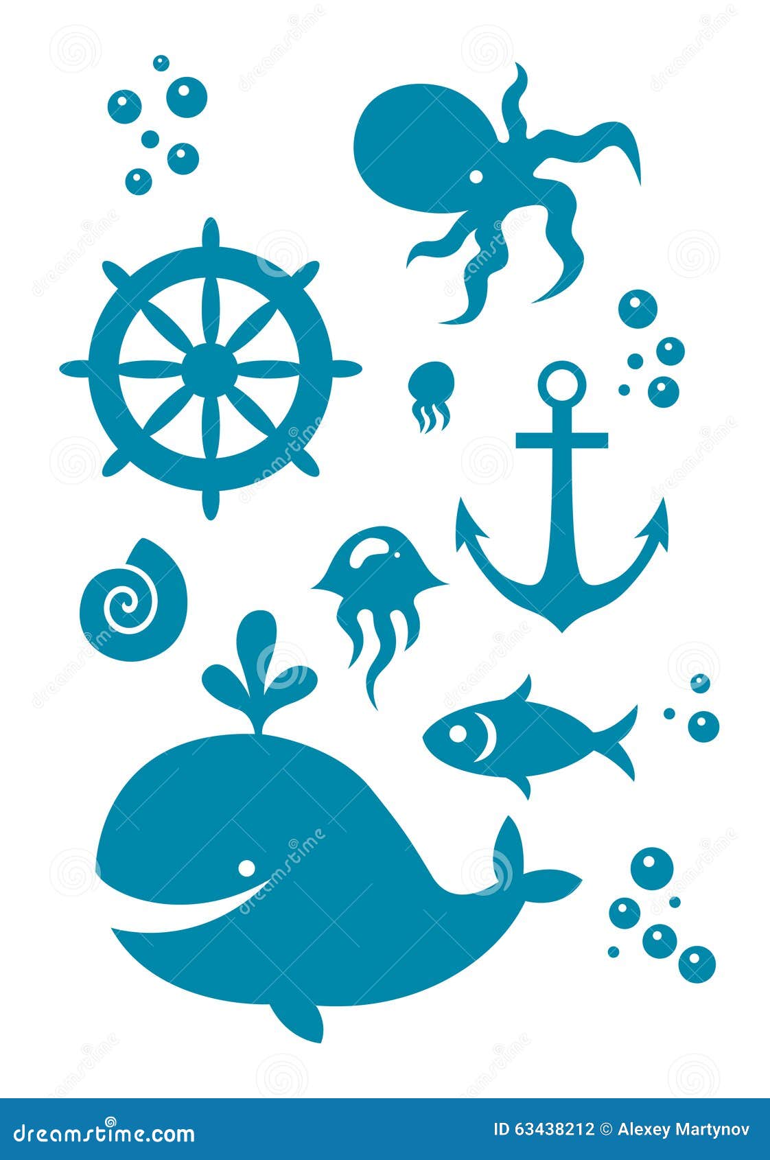 Sea icons set stock vector. Illustration of vector, steering - 63438212