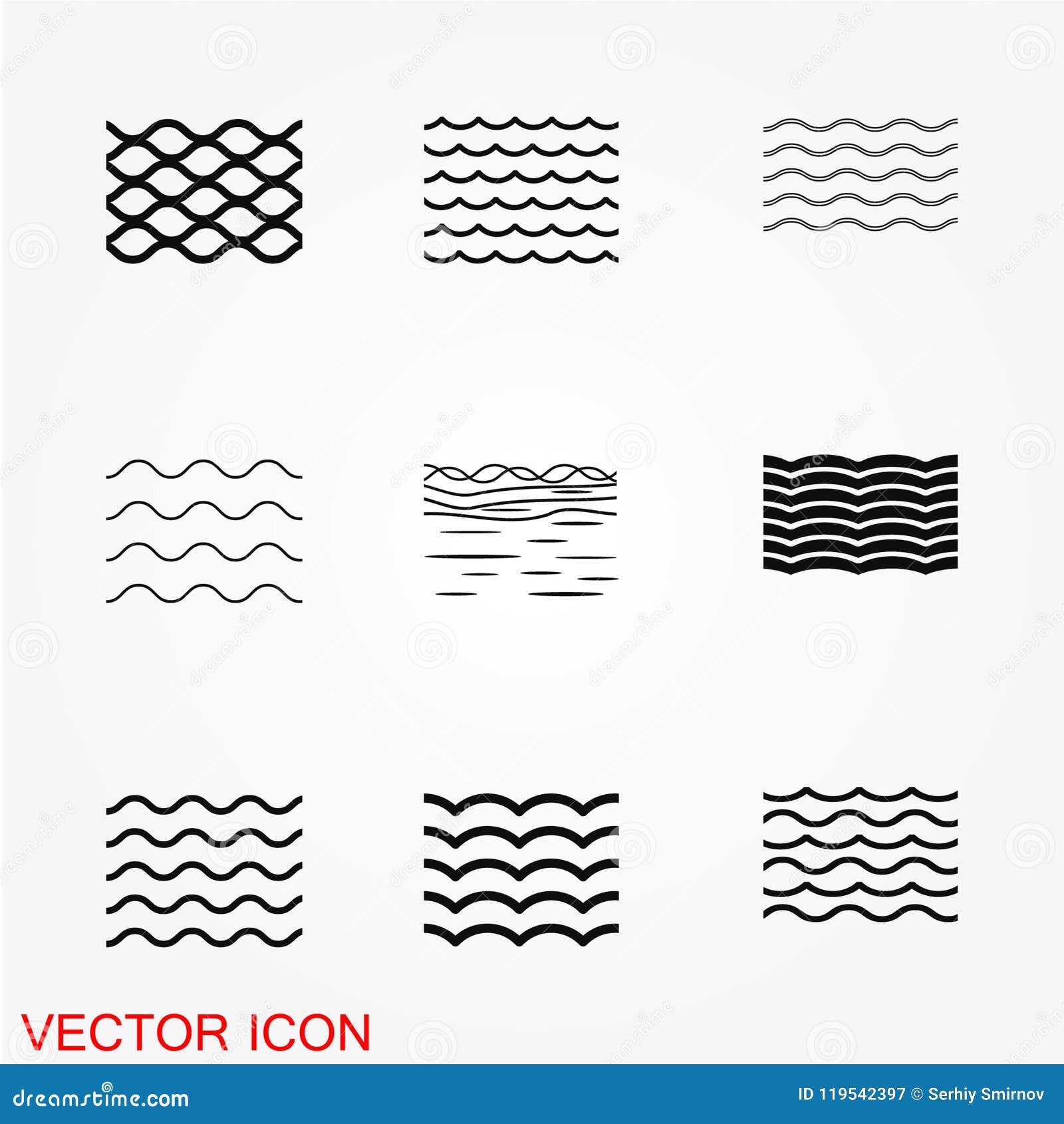 Sea icons, vector symbol stock vector. Illustration of river - 119542397