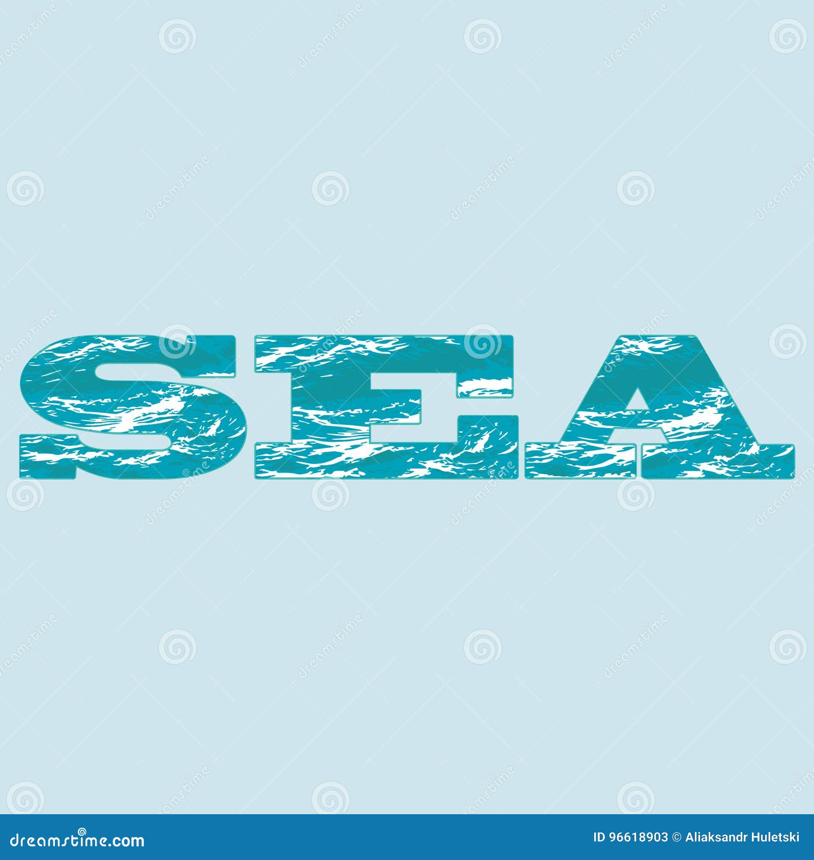 Sea_inscription stock vector. Illustration of texture - 96618903
