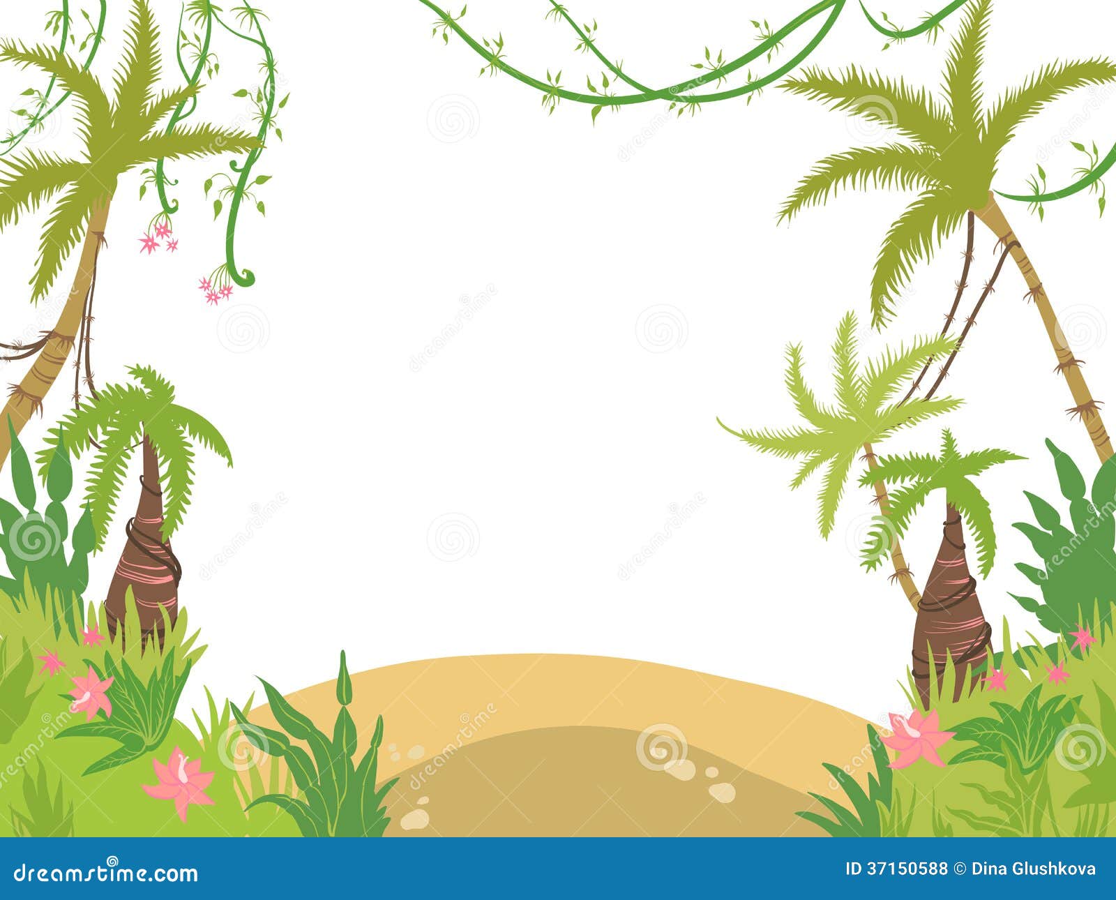 Sea island frame stock vector. Illustration of horizon - 37150588