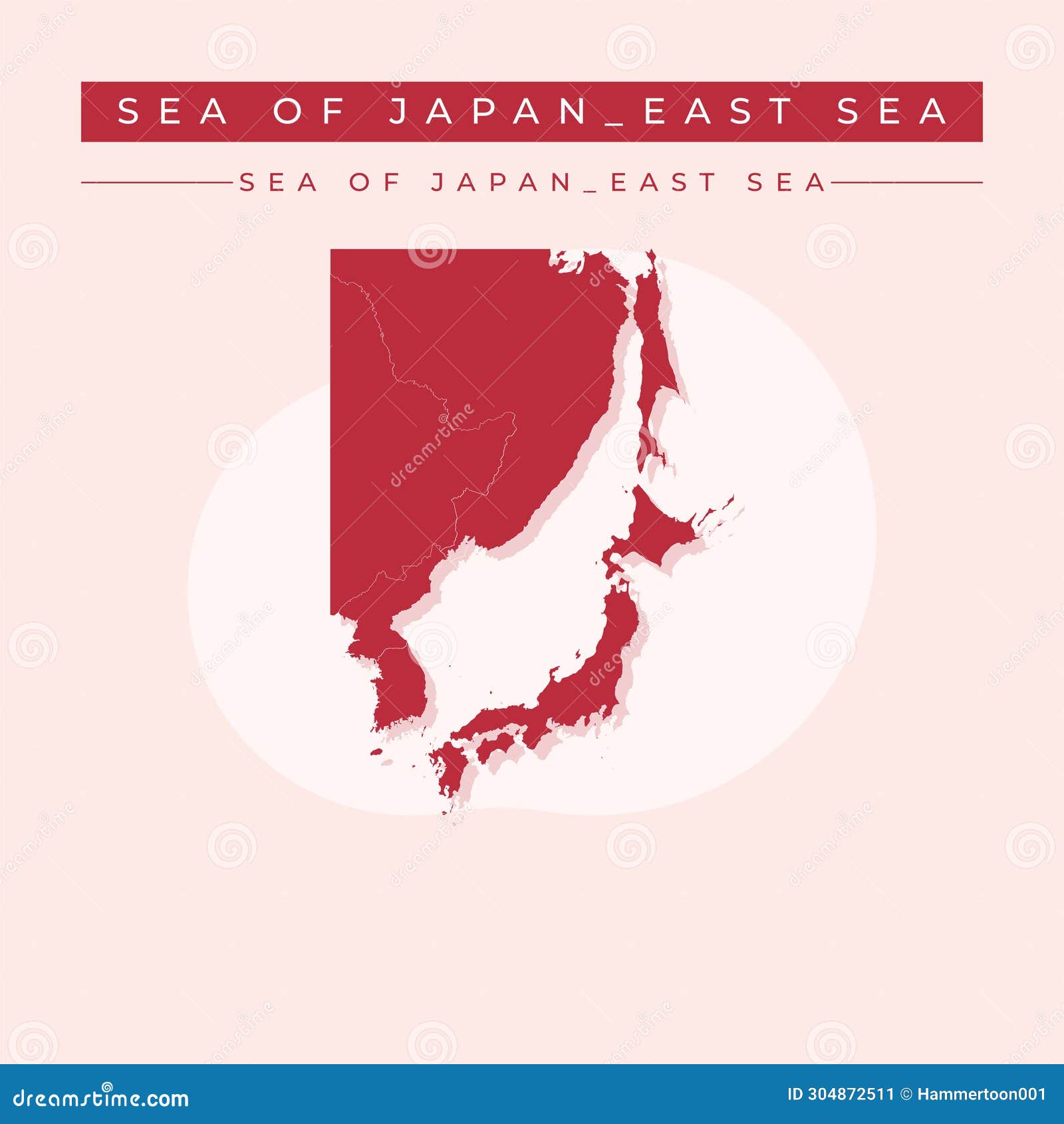 Vector Illustration Vector of Sea of Japan East Sea Map Asia Stock ...