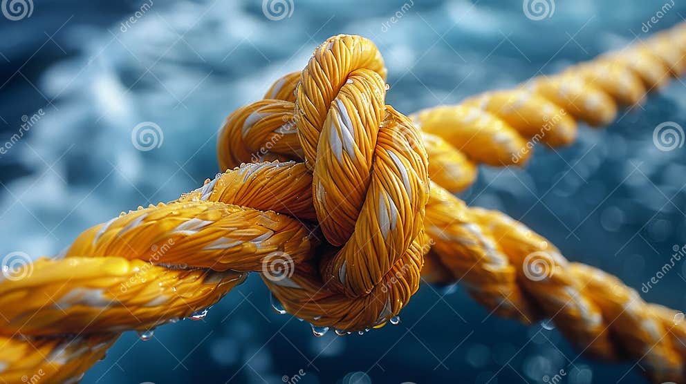 A Sea knot on a rope. stock image. Image of jute, rough - 352981281