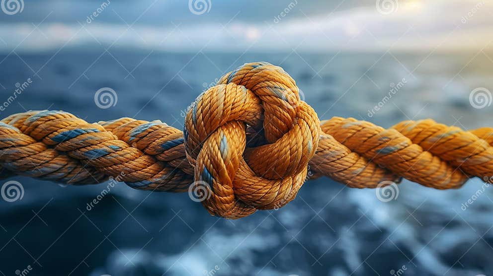 A Sea knot on a rope. stock image. Image of rough, rope - 352981285