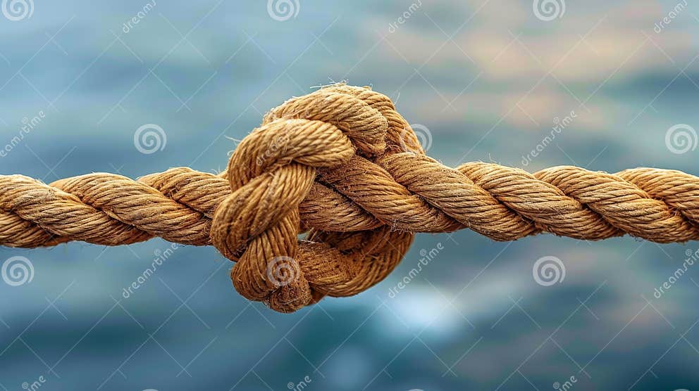 A Sea knot on a rope. stock photo. Image of strong, detail - 352981304
