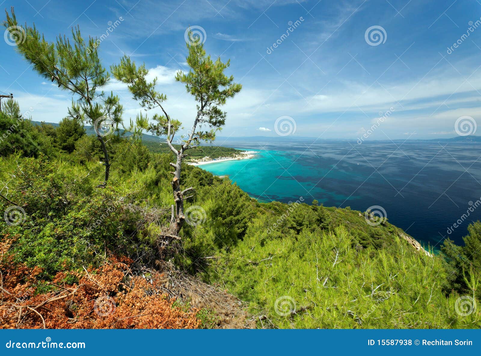 Sea landscape stock photo. Image of summer, beach, aegean - 15587938