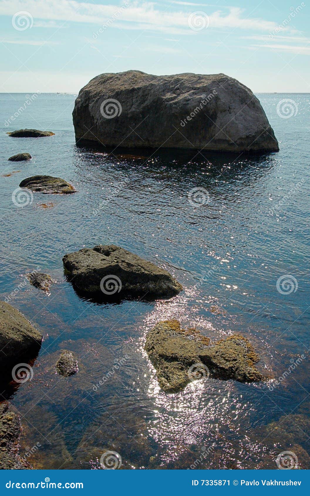 Sea landscape with rocks stock image. Image of lake, dark - 7335871