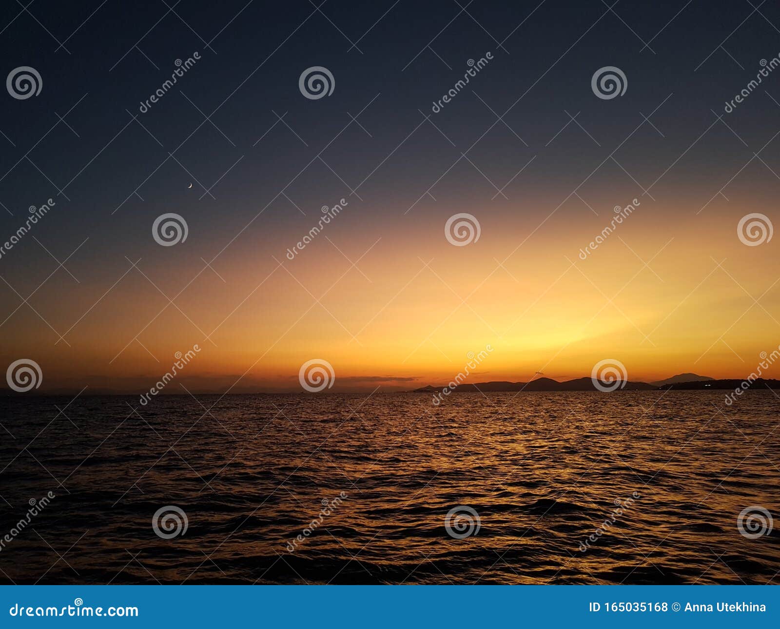 Sea landscape at sunset stock photo. Image of sunset - 165035168