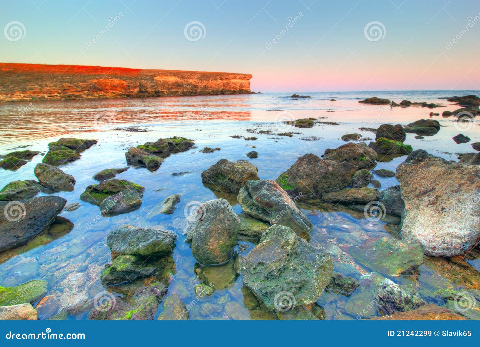 Sea Landscape at Sunset with Stones Stock Image - Image of pure, water ...