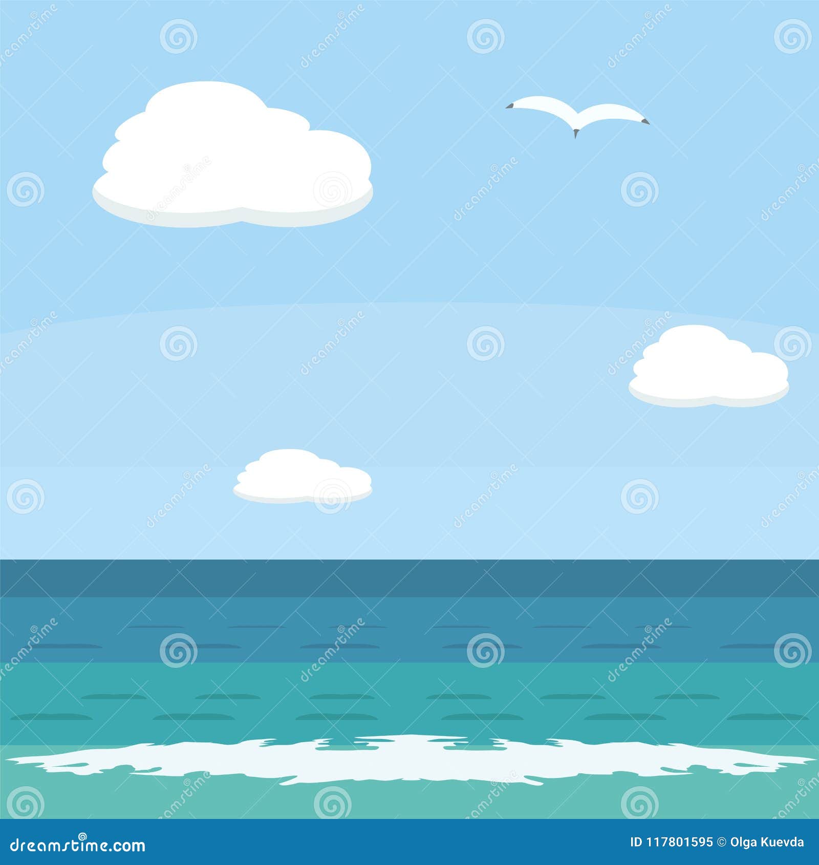 Sea Landscape Vector Background Stock Vector - Illustration of clipart ...