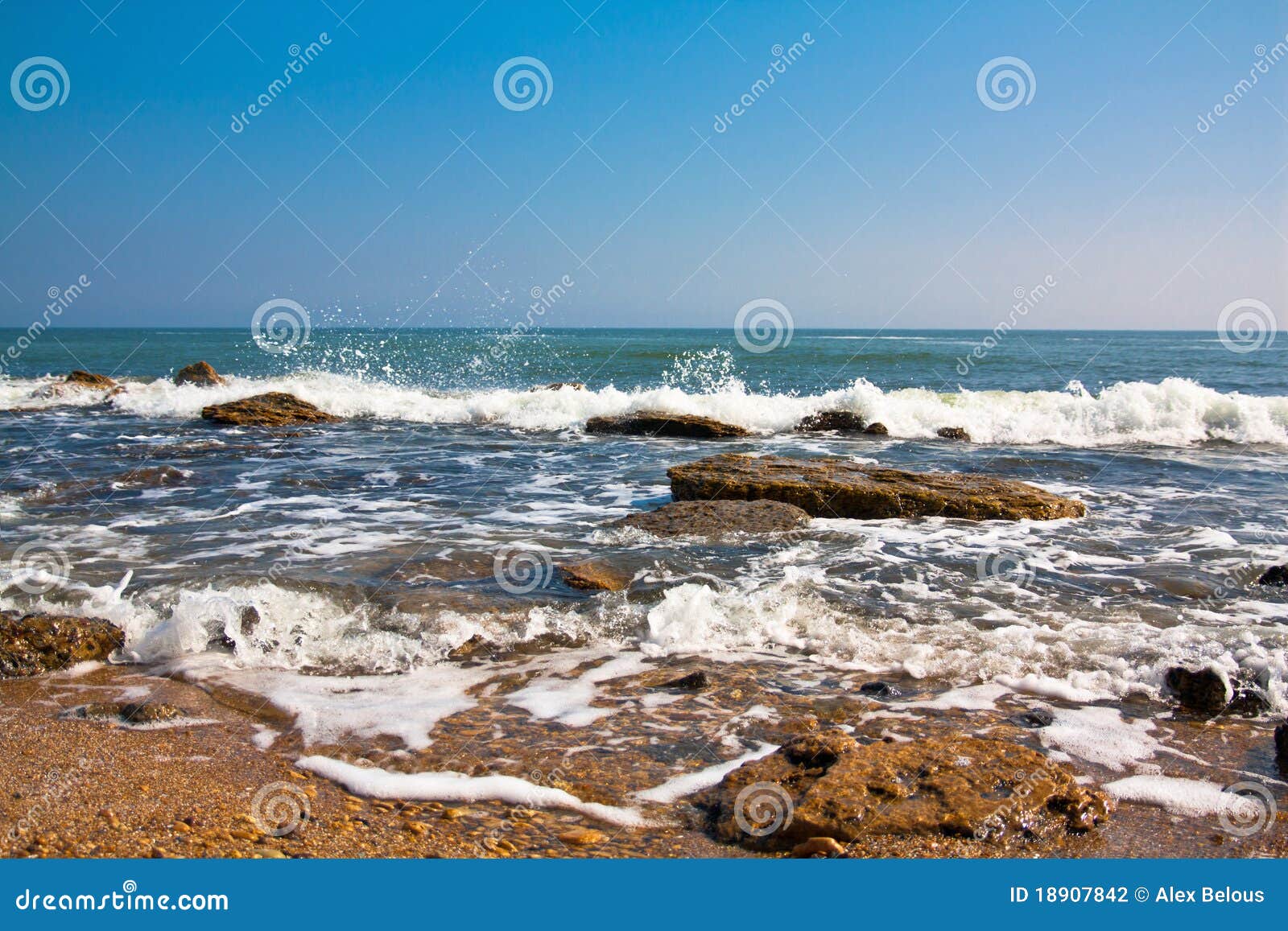 Sea landscape of a wave stock photo. Image of beach, water - 18907842