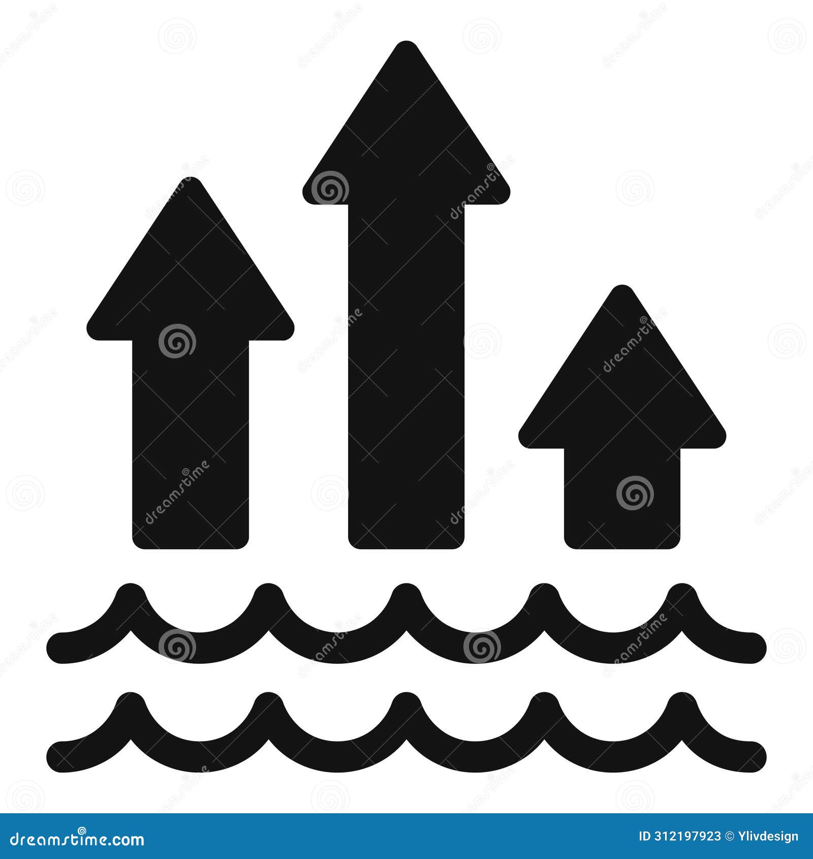 Sea Level Rise Coastal Icon Simple Vector. Global Eco Problem Stock ...