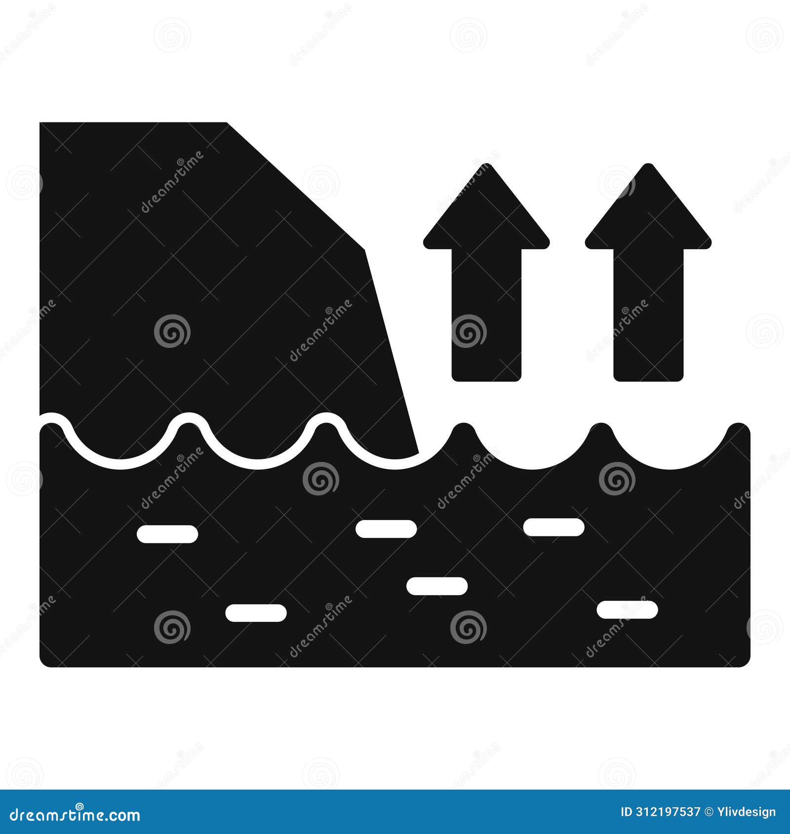 Sea Level Rise Icon Simple Vector. Climate Change Risk Stock Vector ...