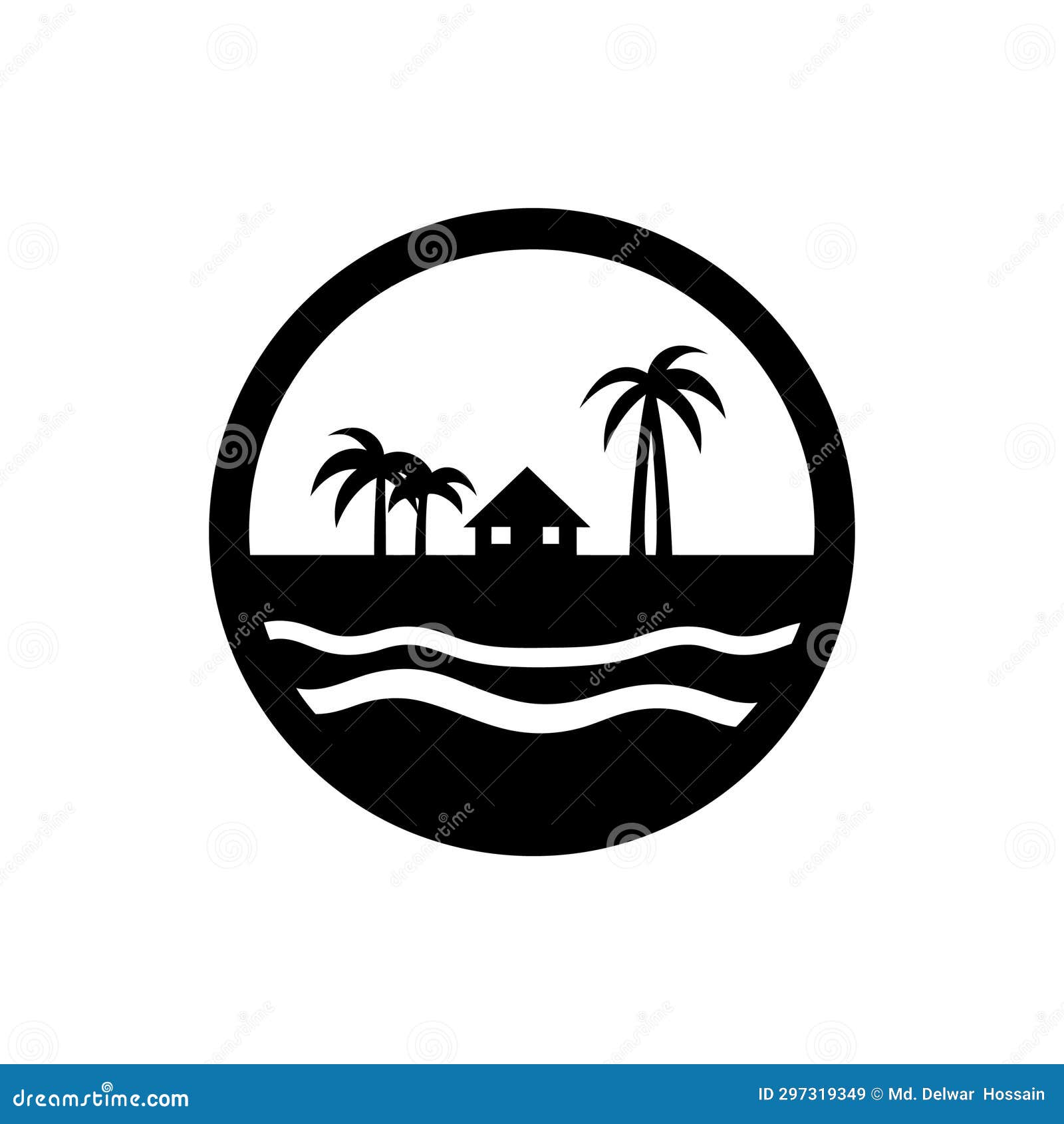 Sea Level Rise Icon stock vector. Illustration of vector - 297319349
