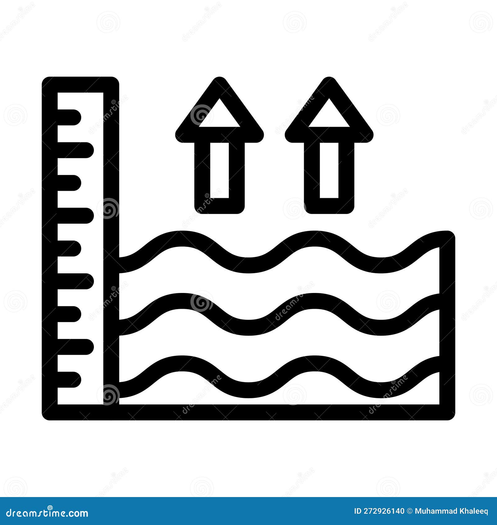 Sea Level Rise Icon Outline Vector. Global Climate | CartoonDealer.com ...