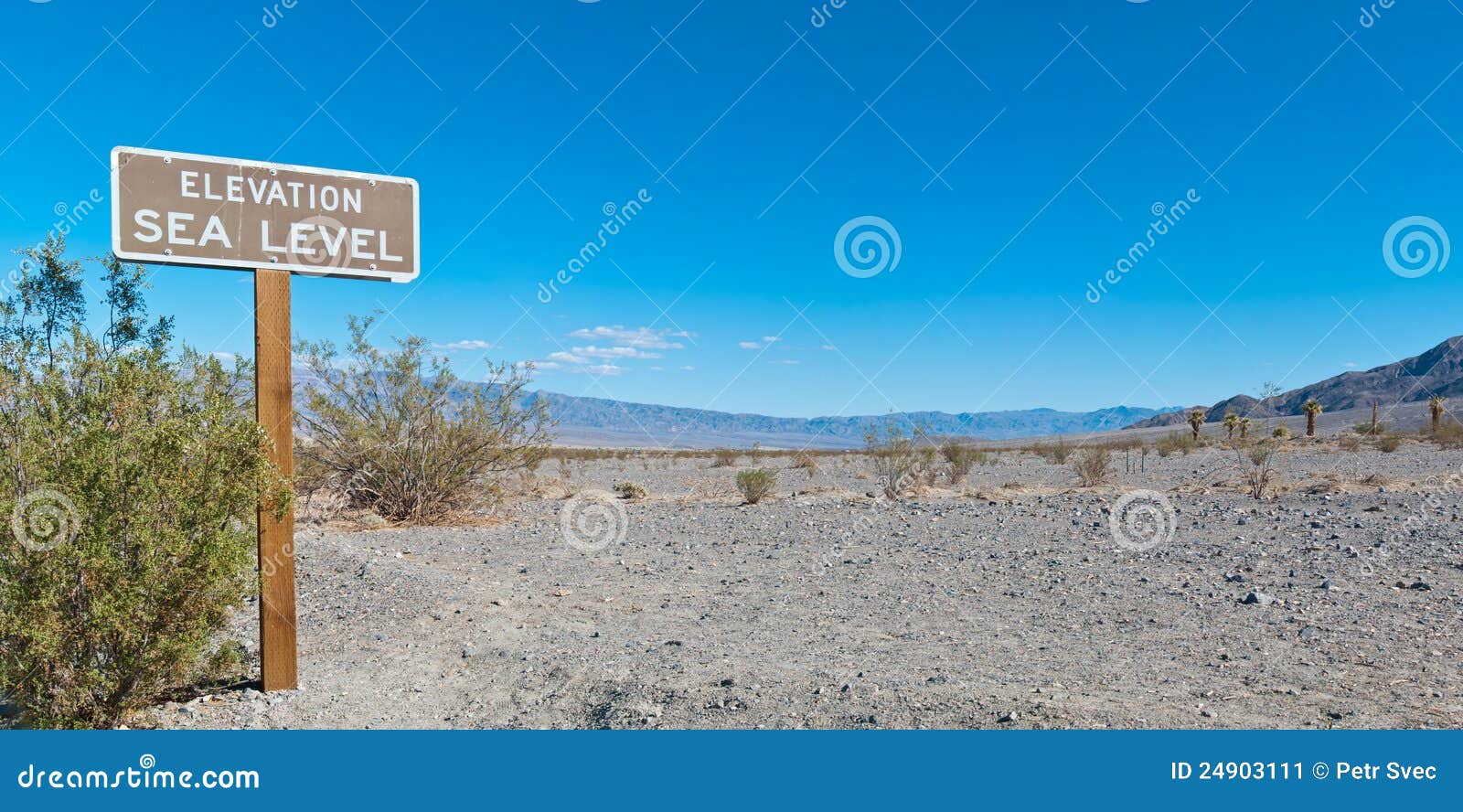 Sea level sign at desert stock image. Image of desert - 24903111