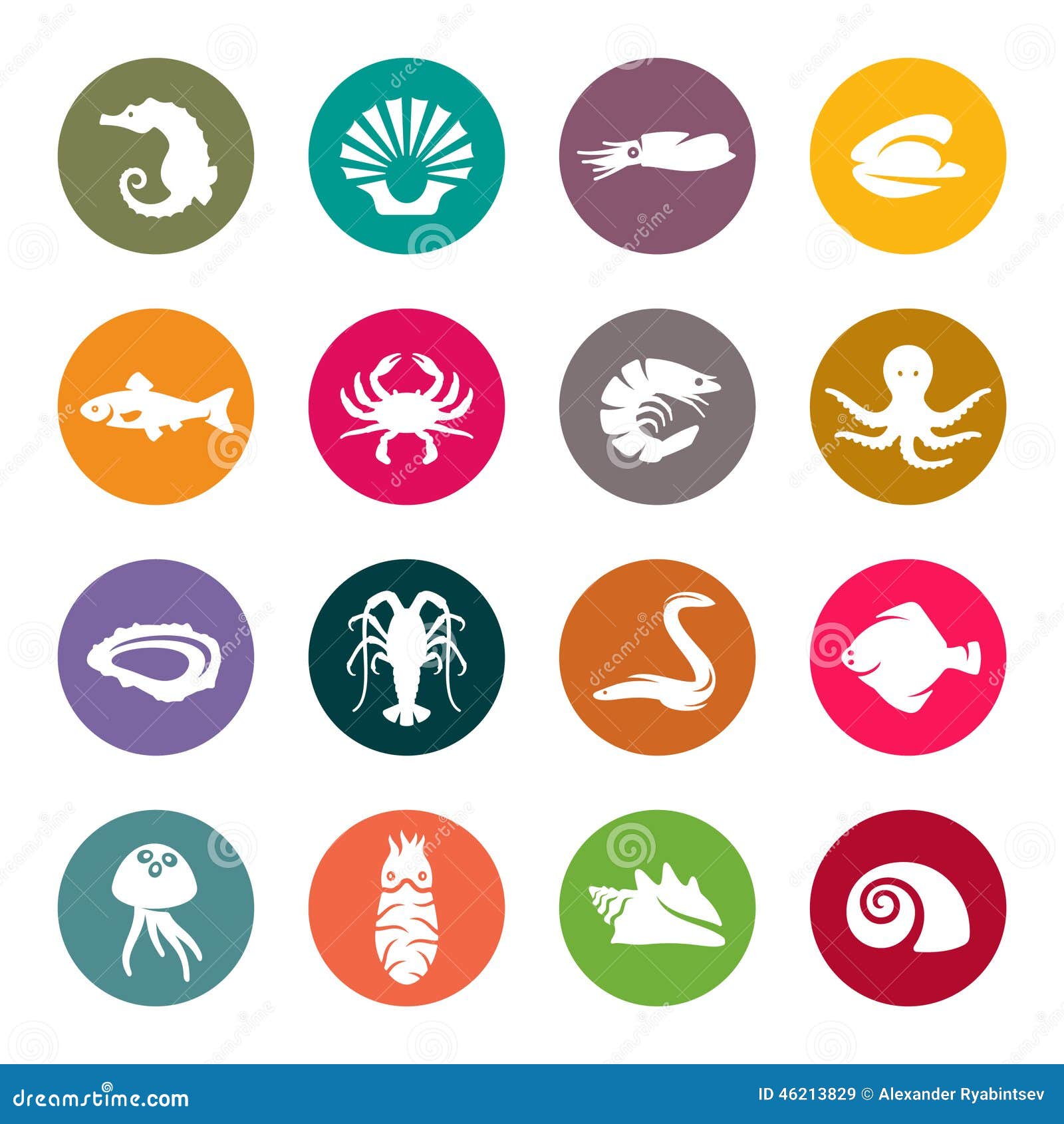 Sea life icons stock vector. Illustration of isolated - 46213829