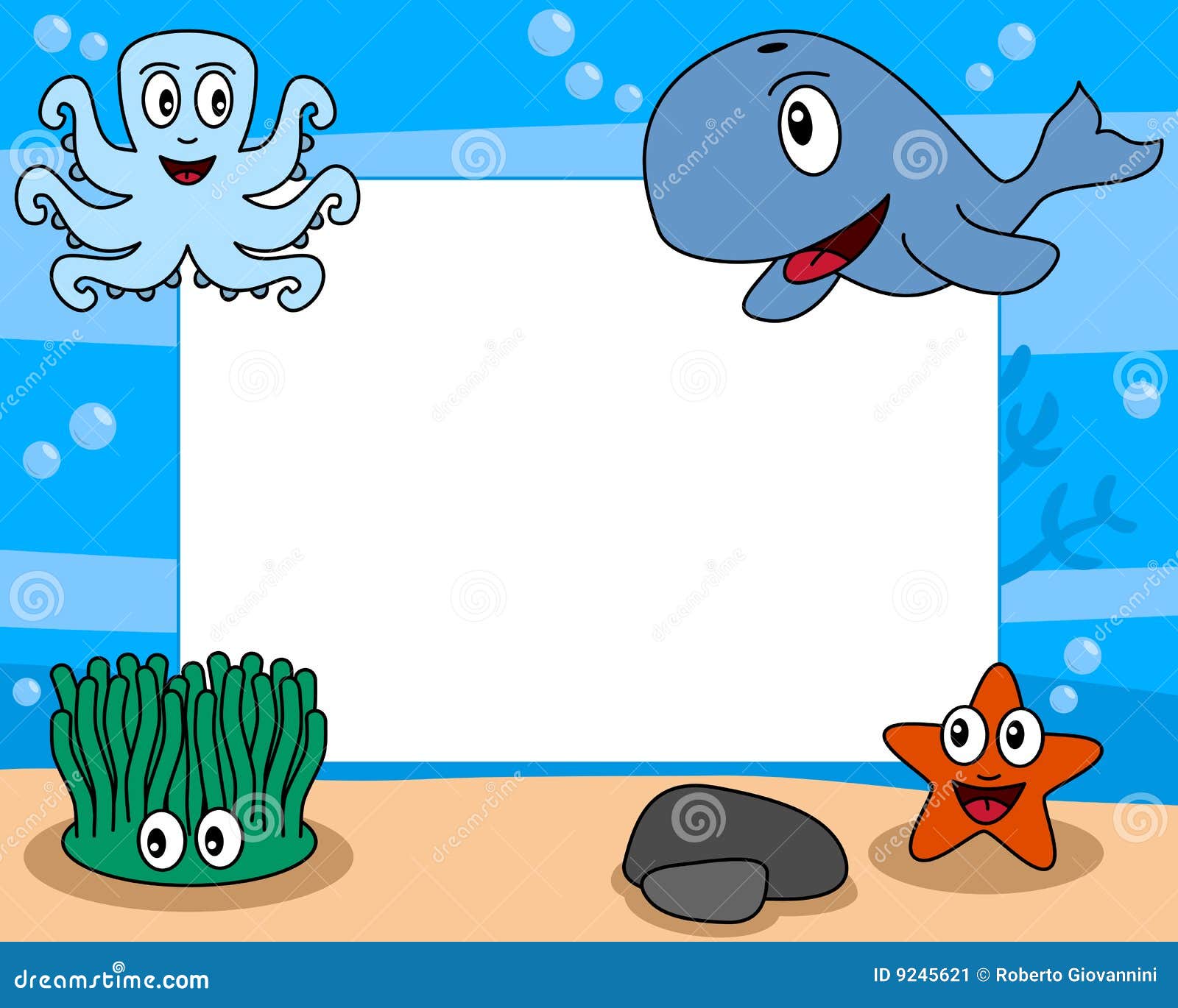 Sea Life Photo Frame [2] stock vector. Illustration of artwork - 9245621