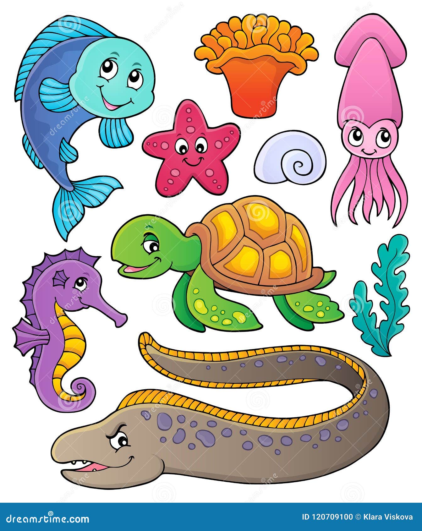 Sea Life Theme Collection 1 Stock Vector - Illustration of artwork ...
