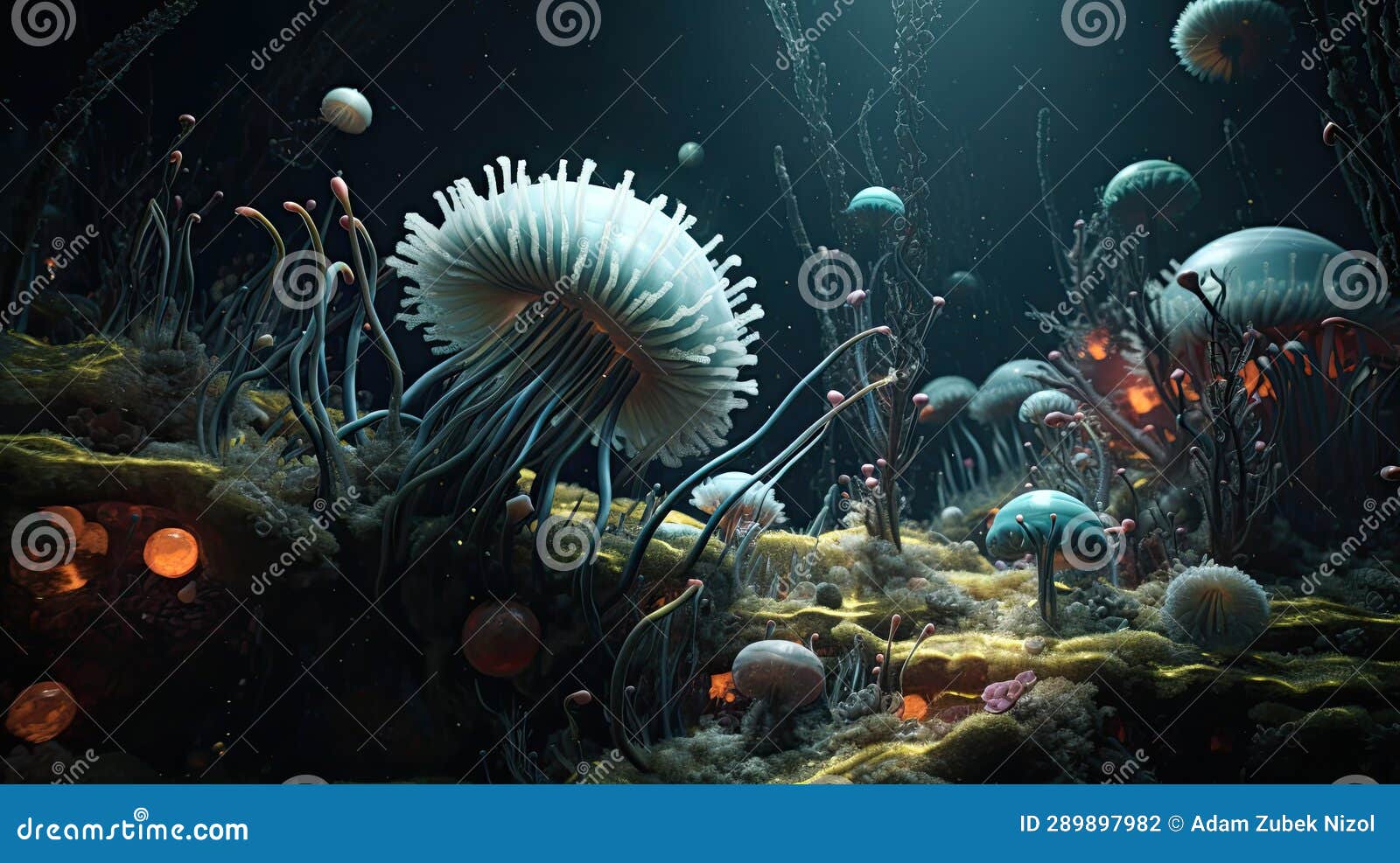 A sea life under water stock illustration. Illustration of coelenterate ...