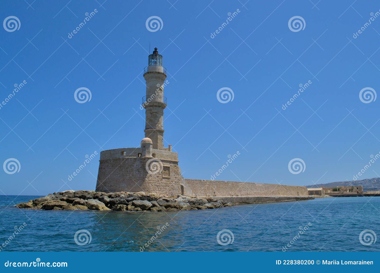 Sea Lighthouse in Summer in Sunny Cloudless Weather. Stock Photo ...
