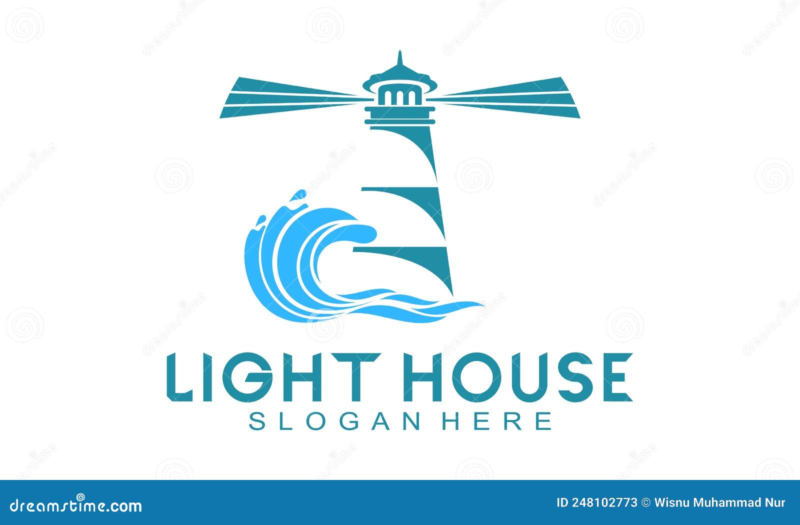 Sea Lighthouse and Wave Vector Logo Stock Vector - Illustration of ...
