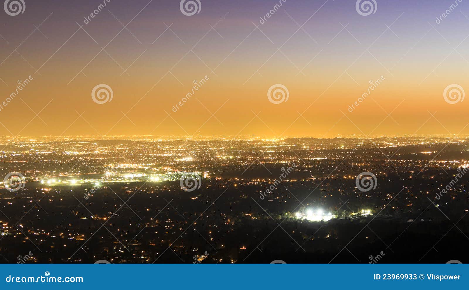 Sea of Lights: Pasadena at Sunset Stock Image - Image of pasadena ...