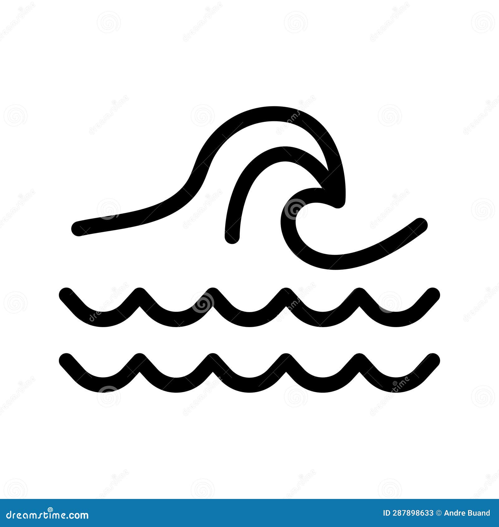 Sea Line Icon Illustration Vector Graphic Stock Vector - Illustration ...