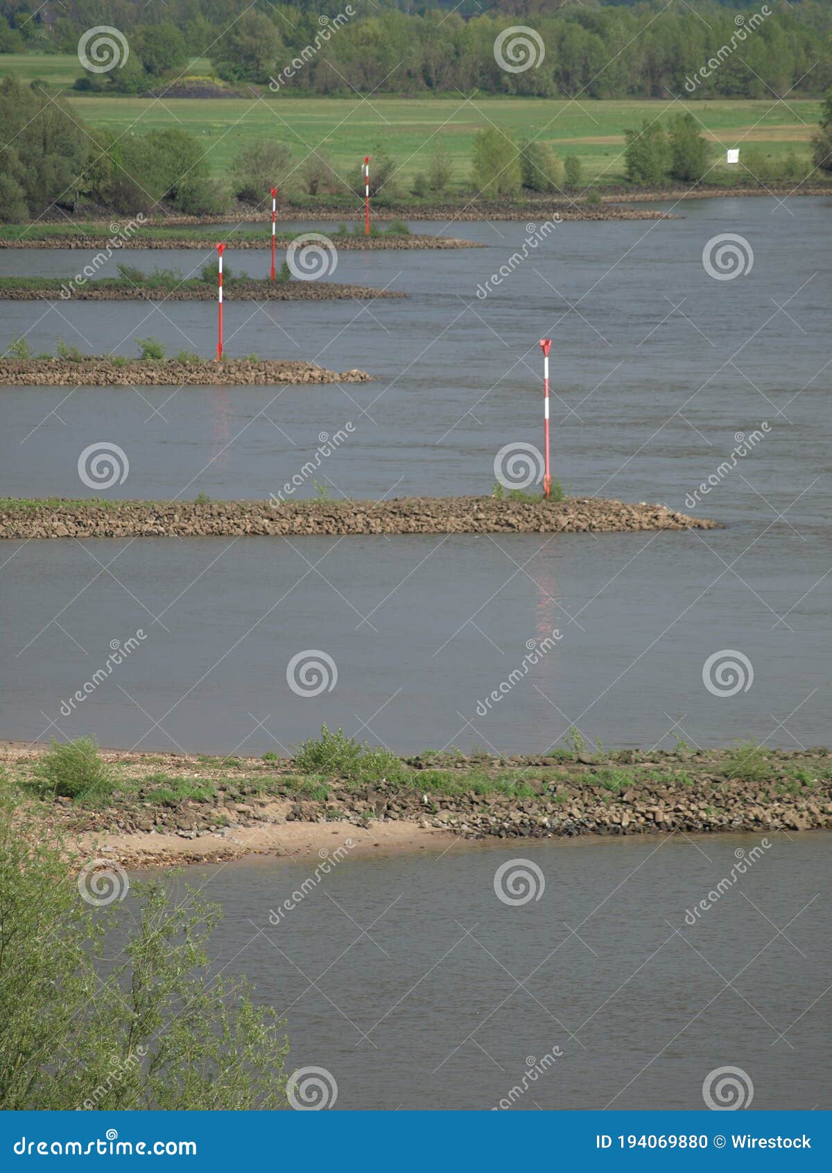 Sea Marks on Groins at the River Rhine in Rees Stock Photo - Image of ...