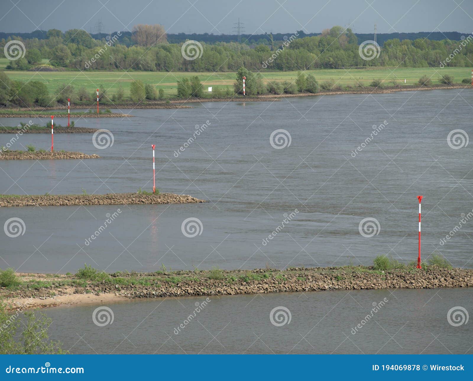 Sea Marks on Groynes at the River Rhine in Rees Stock Photo - Image of ...