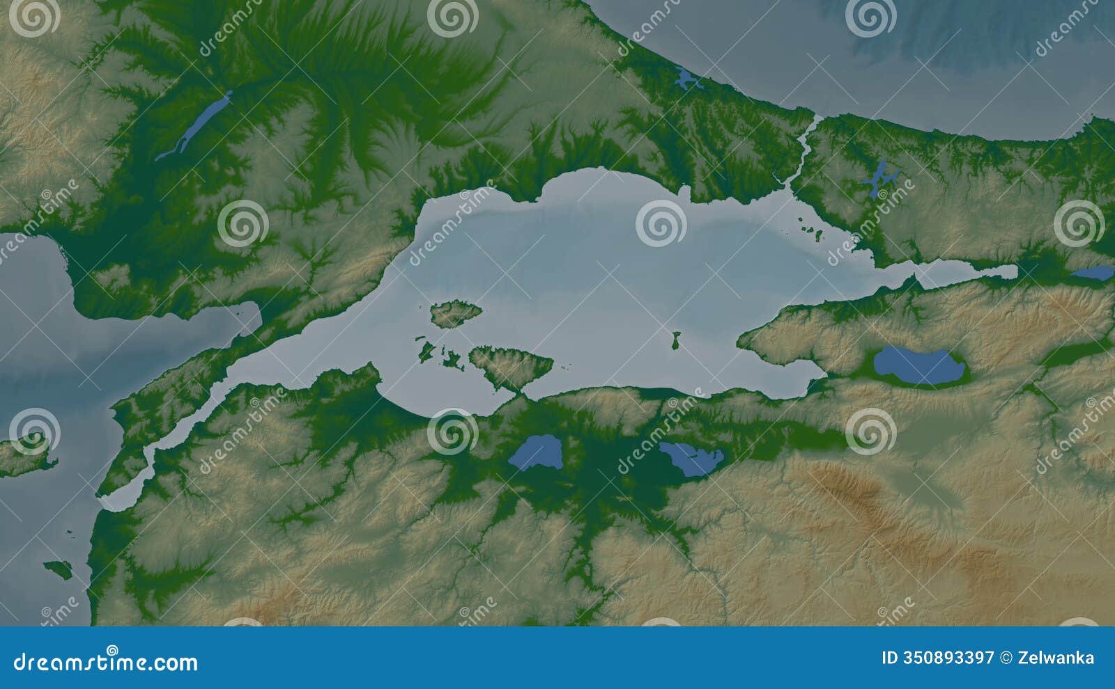 Sea of Marmara Highlighted. Physical Map Stock Illustration ...