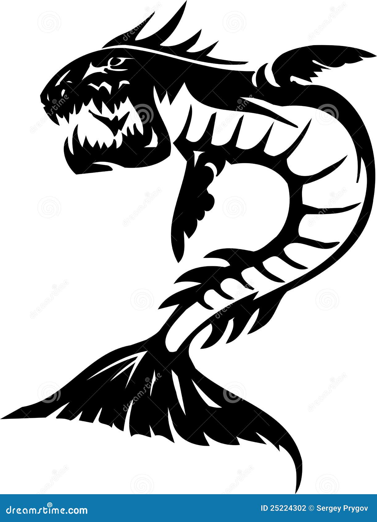 Sea Monster - Vector Illustration. Vinyl-ready. Stock Vector ...