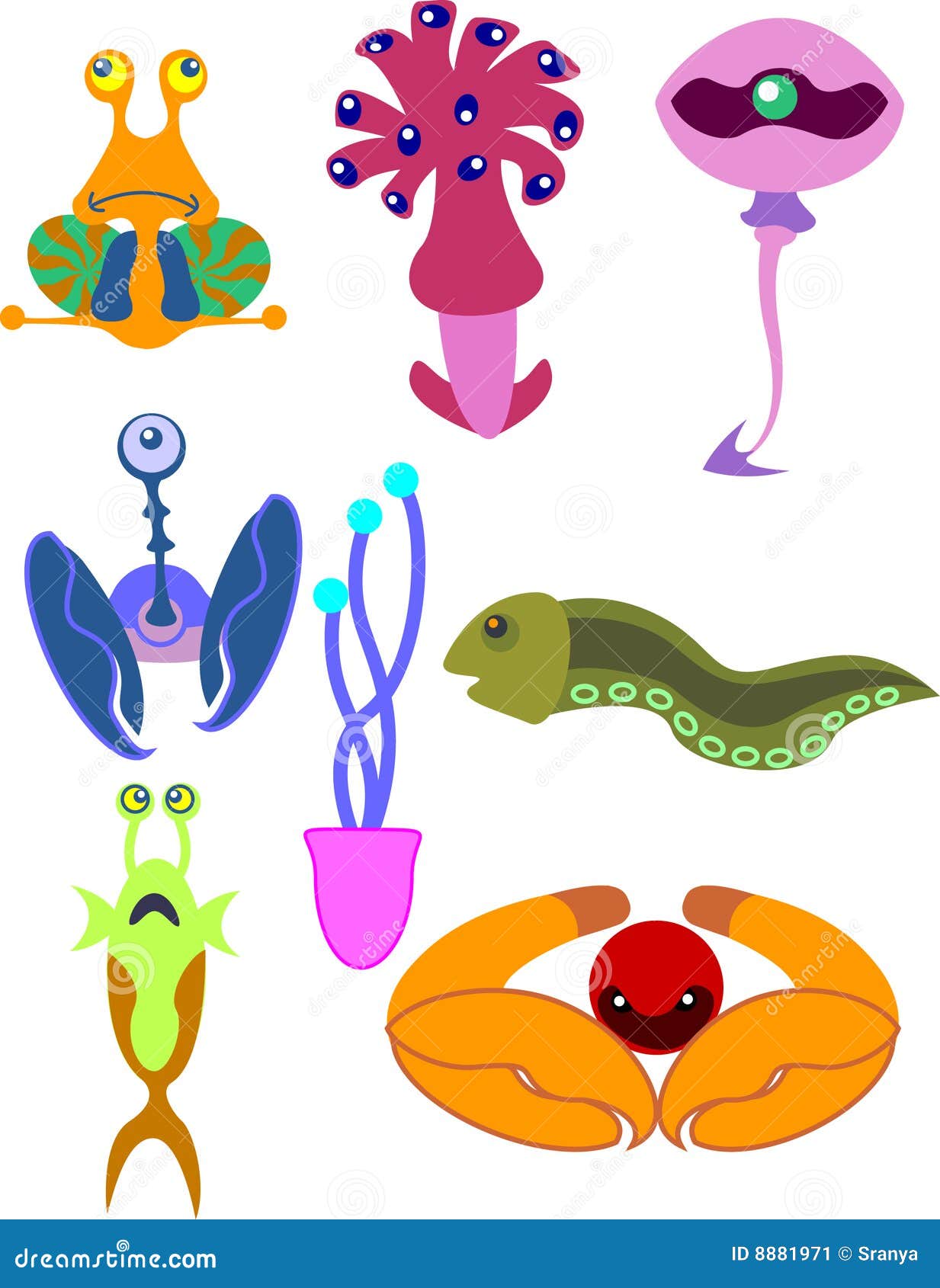 Sea monsters stock vector. Illustration of graphic, character - 8881971