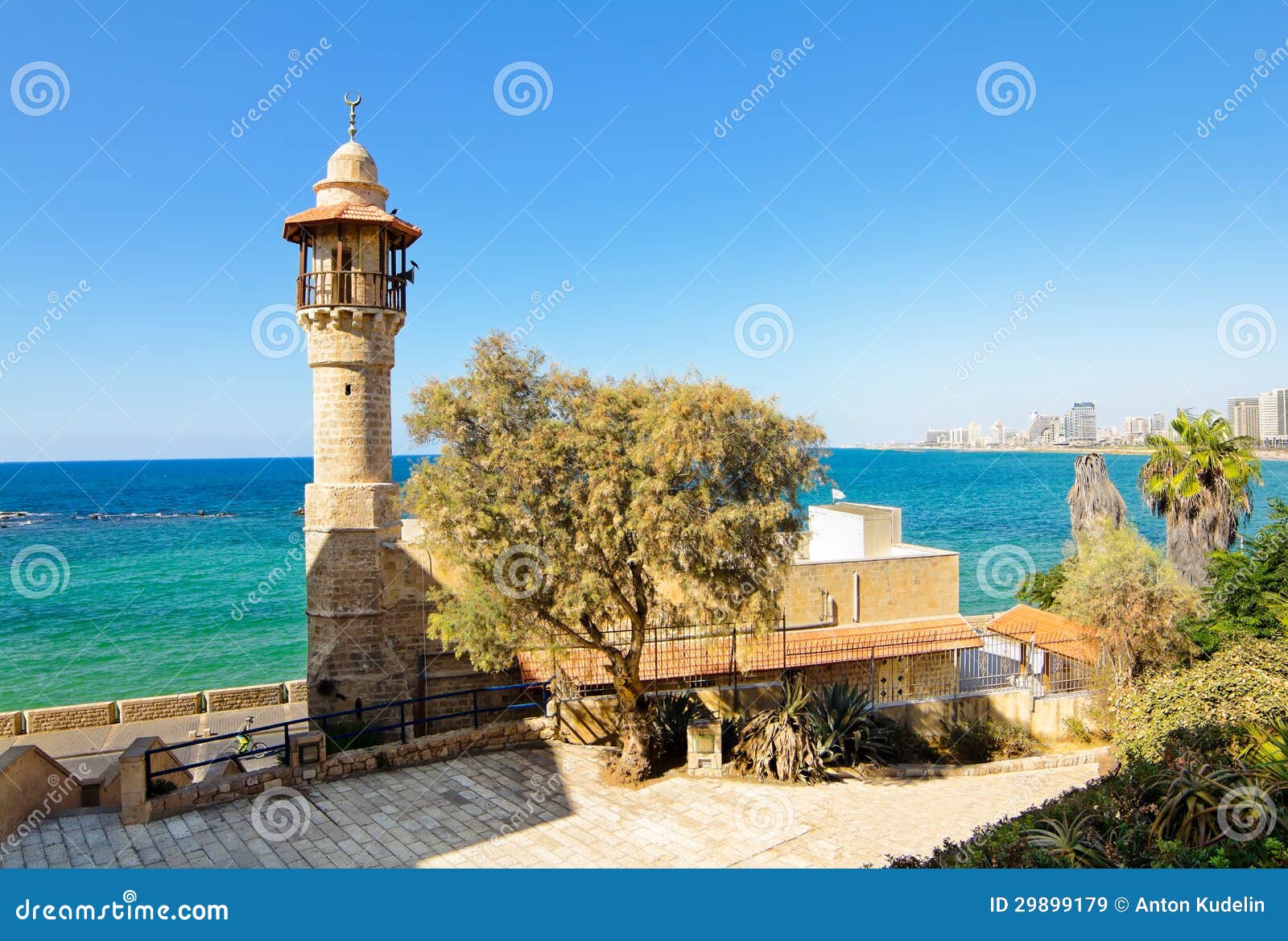 Sea Mosque in the Ancient Jaffa Stock Image - Image of middle, muslim ...