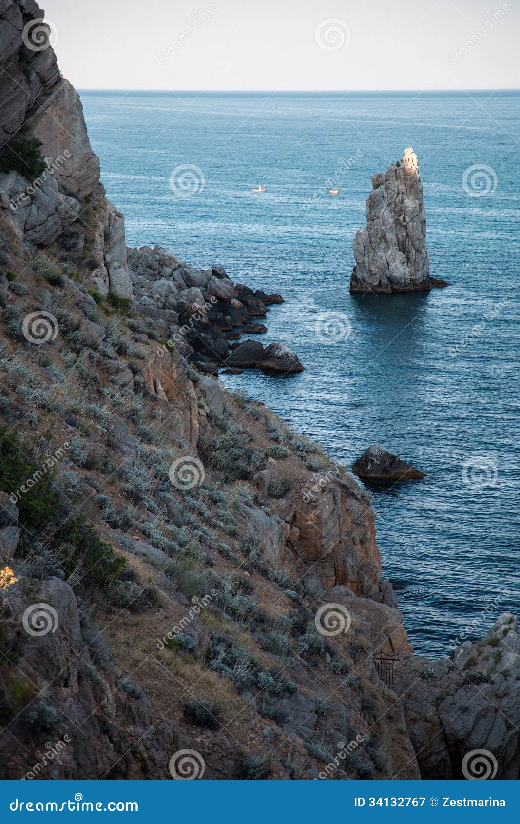 Sea and Mountains in Crimea Stock Image - Image of vacation, hill: 34132767