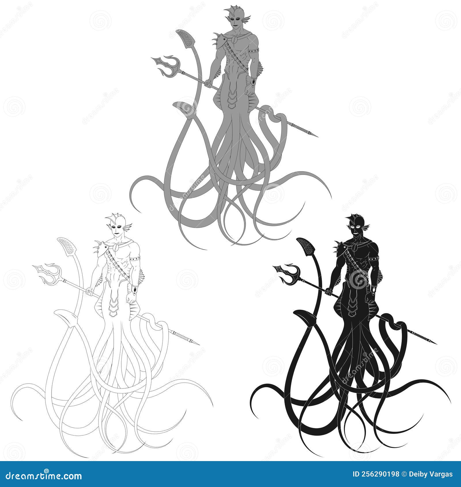 Sea Mythological Creature Vector Design Stock Vector - Illustration of ...