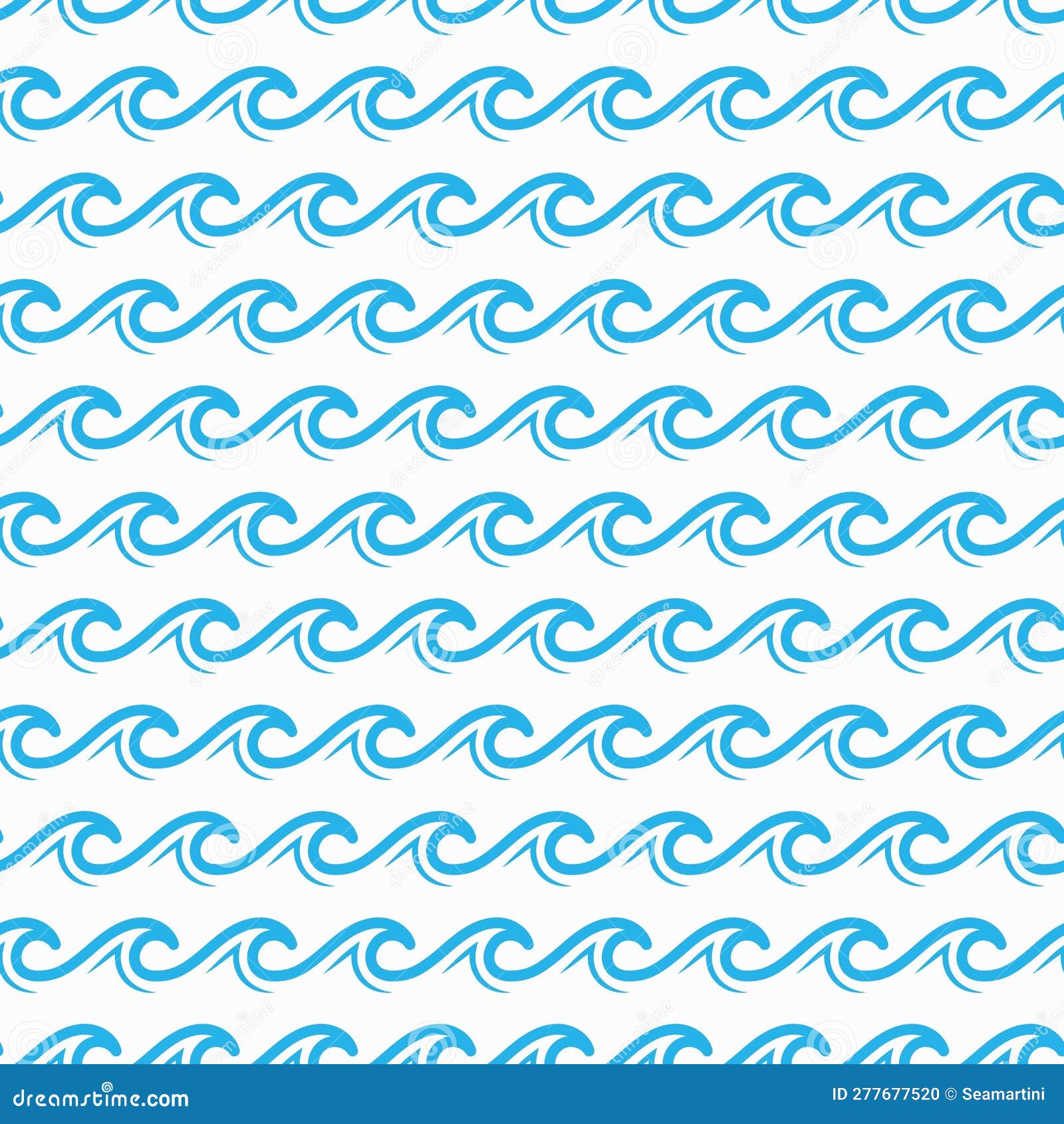 Sea and Ocean Blue Waves Seamless Retro Pattern Stock Vector ...
