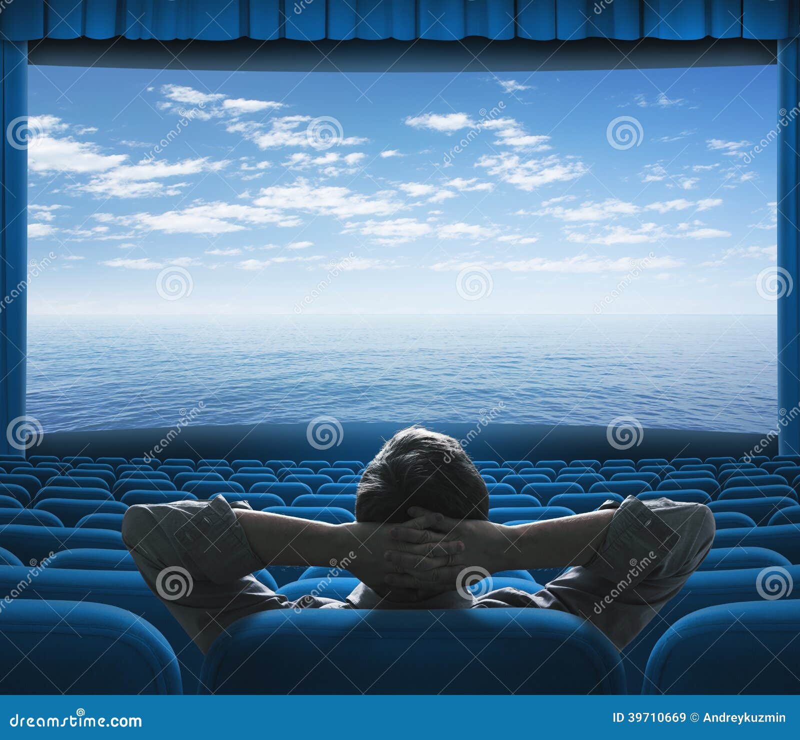 Sea or Ocean on Cinema Screen Stock Image - Image of show, ocean: 39710669