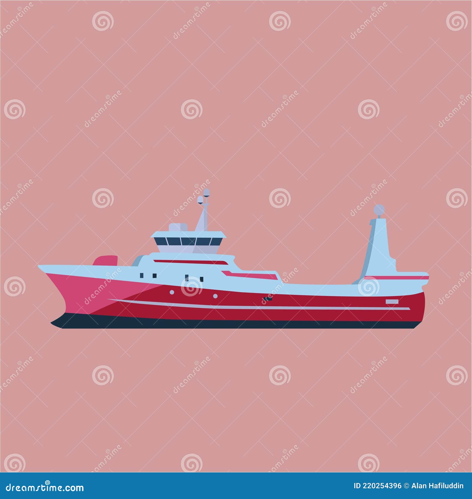 Sea Ocean Transport Ship Vector Stock Vector - Illustration of marine ...