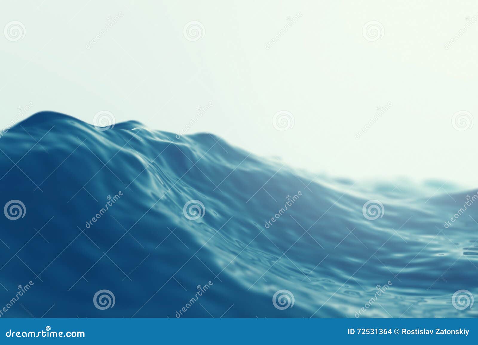 Sea, Ocean Wave Close Up with Focus Effects. 3d Illustration Stock ...