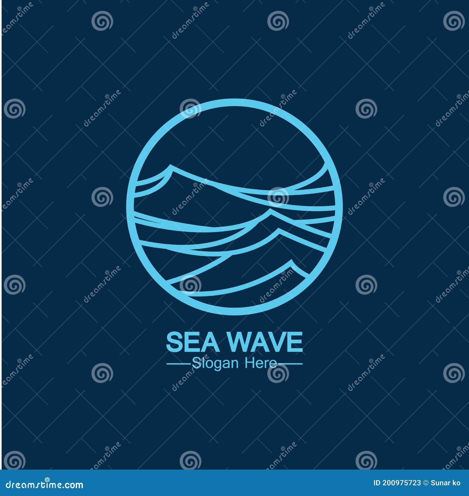 Sea Ocean Wave Line Logo Simple Monoline Style Vector Icon Symbol ...