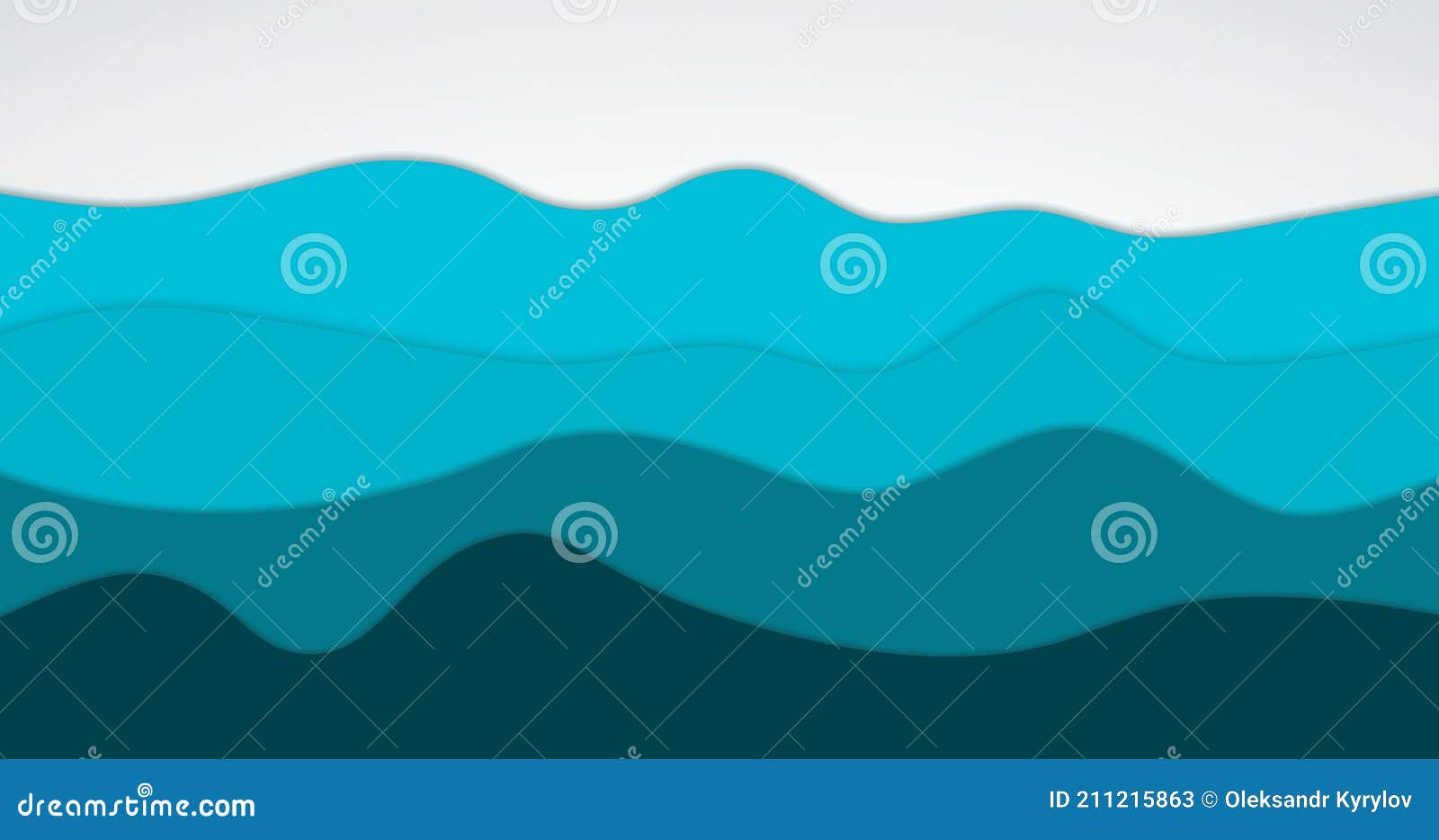 Sea Ocean Waves Flat Background. Vector Illustration Stock Vector ...