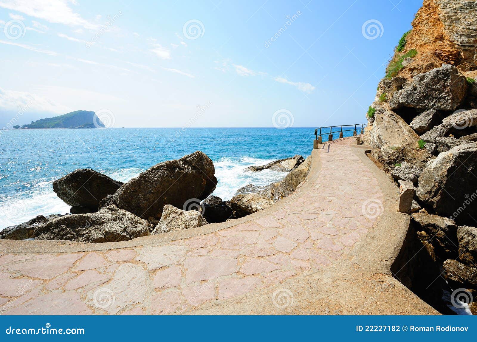 Sea path stock photo. Image of budva, cliff, picturesque - 22227182