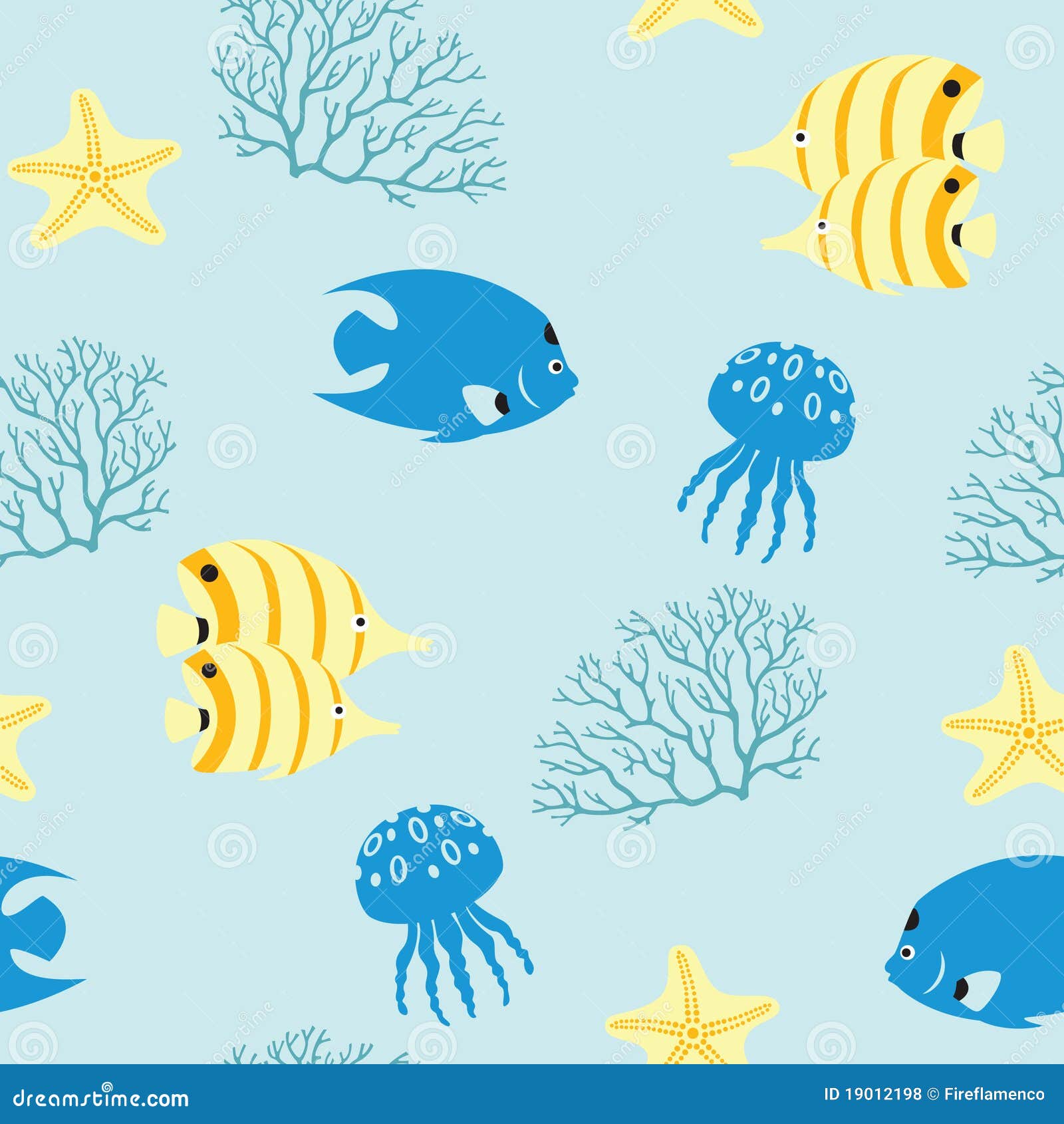 Sea pattern stock vector. Illustration of coral, wildlife - 19012198
