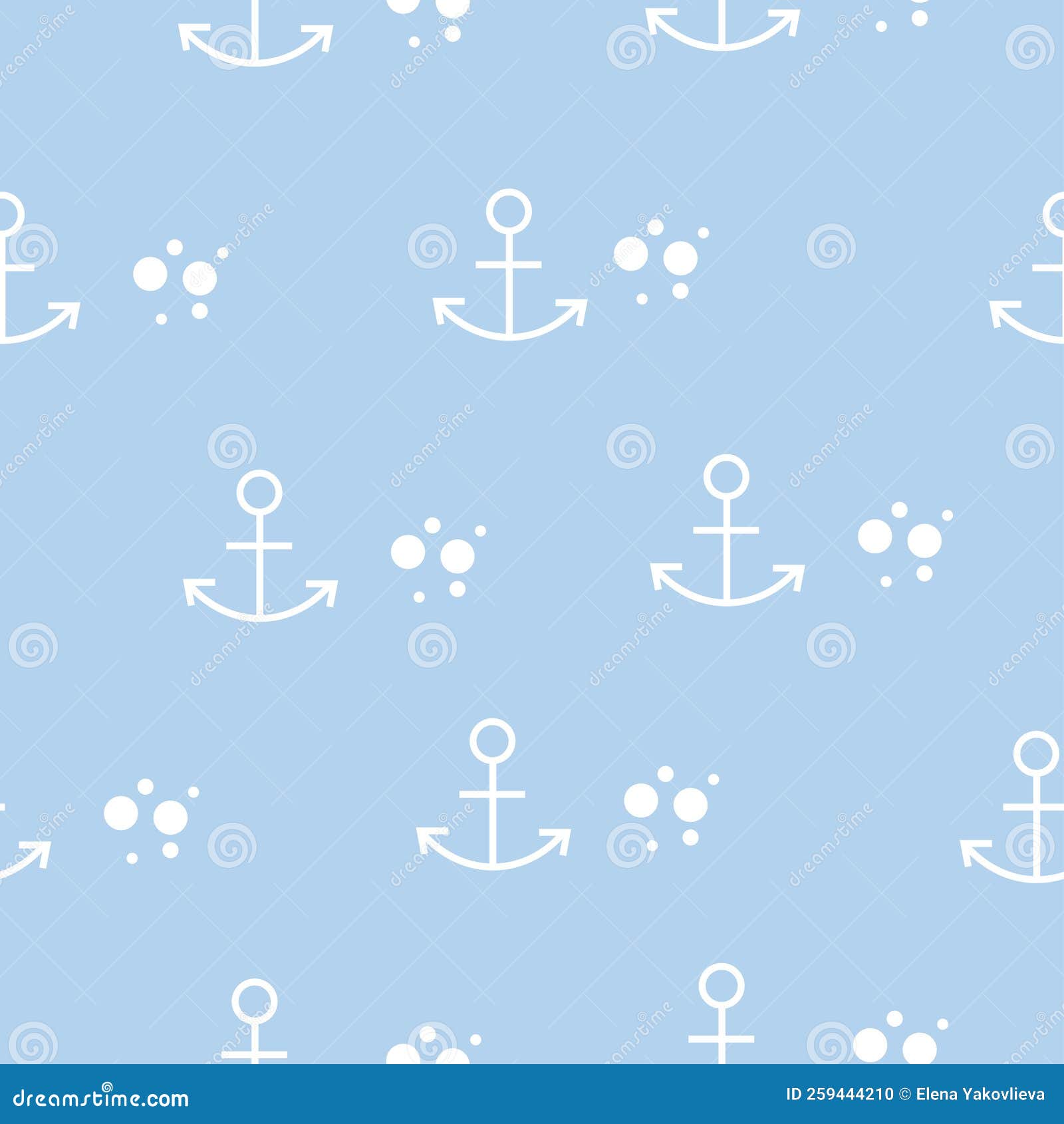 Sea Pattern, Blue Anchor. Vector Stock Vector - Illustration of ...