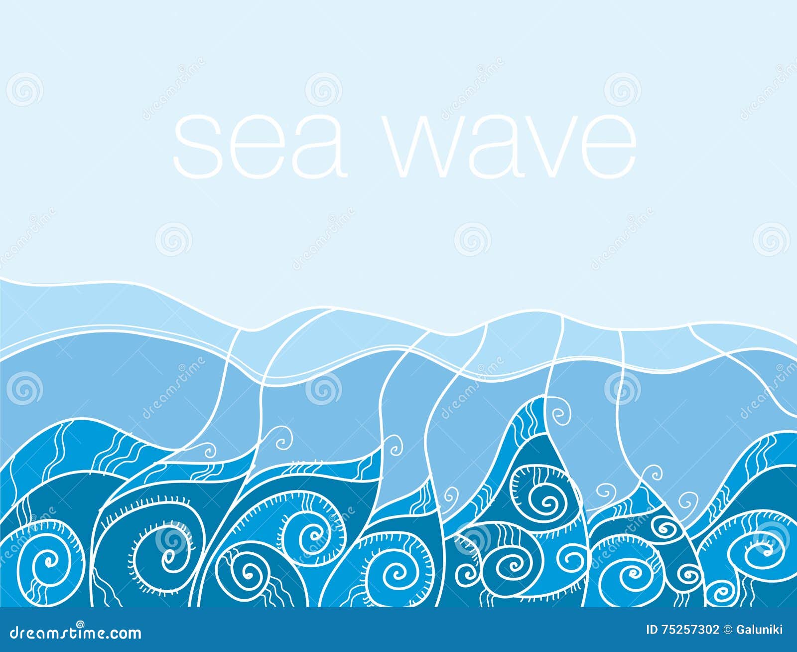 Sea Pattern. Ocean Water Vector Illustration Stock Vector ...
