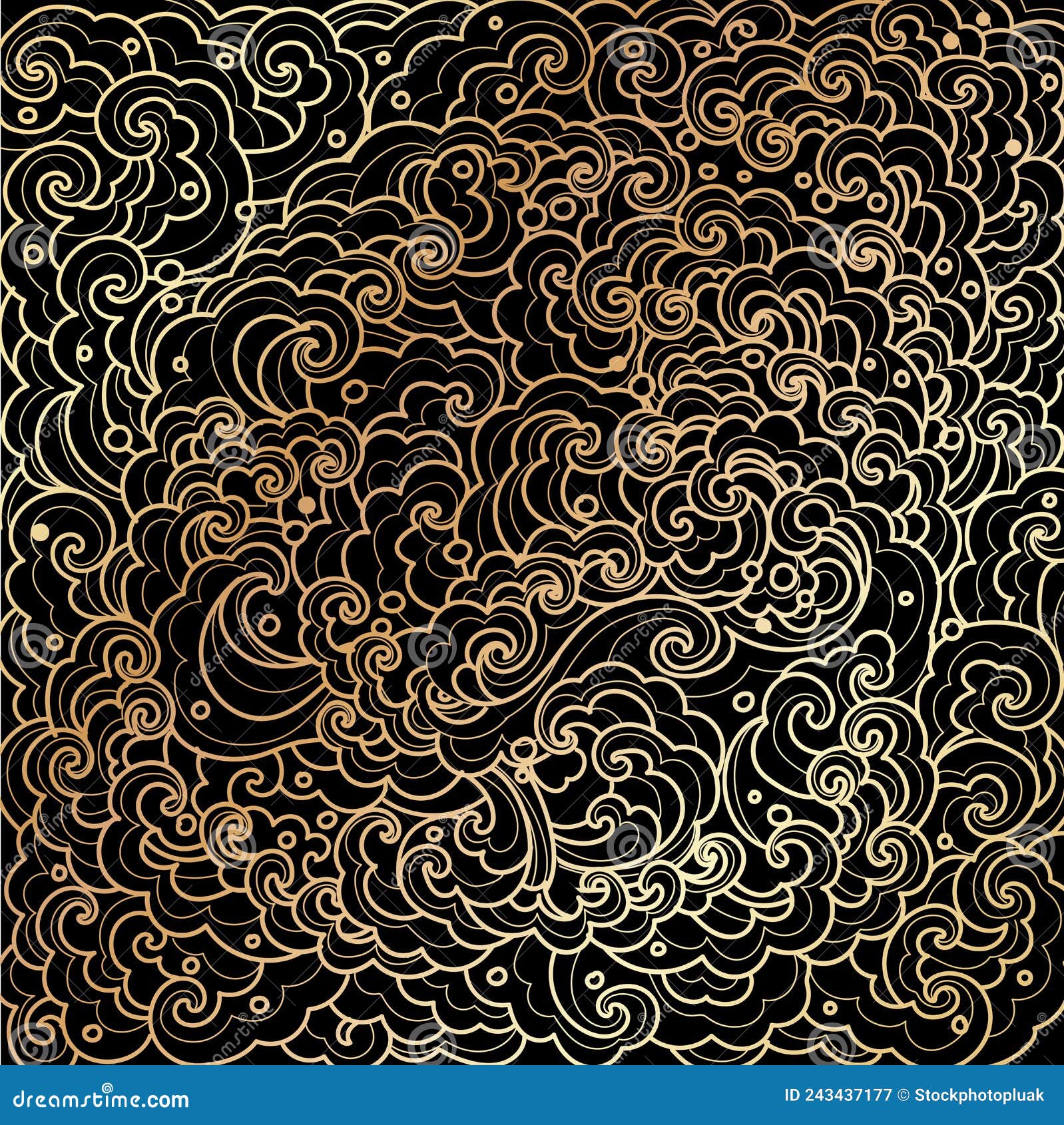 Sea Pattern Traditional Illustration Hand Drawing and Sketch Stock ...