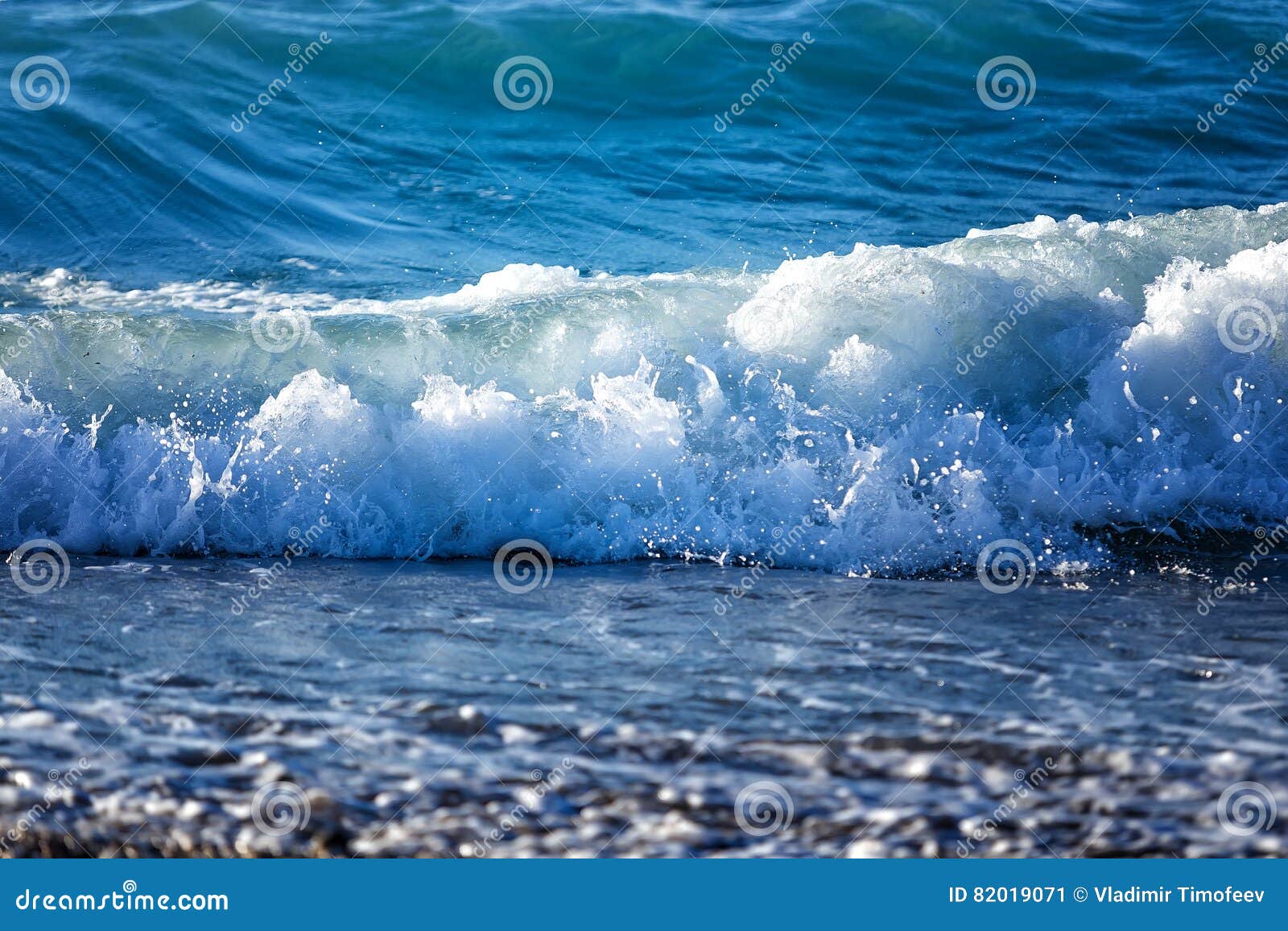 Sea Pebble on Beach and Waves - Nature Background Stock Image - Image ...